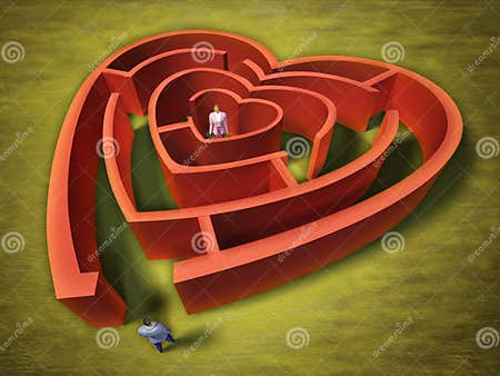 Heart labyrinth stock illustration. Illustration of path - 29027266