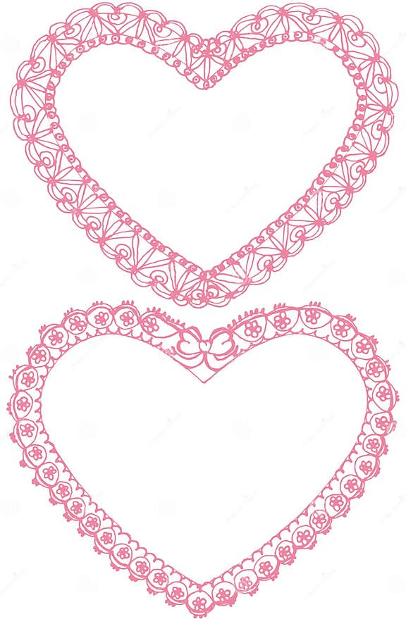 Heart lace frames. stock vector. Illustration of pink - 42313589