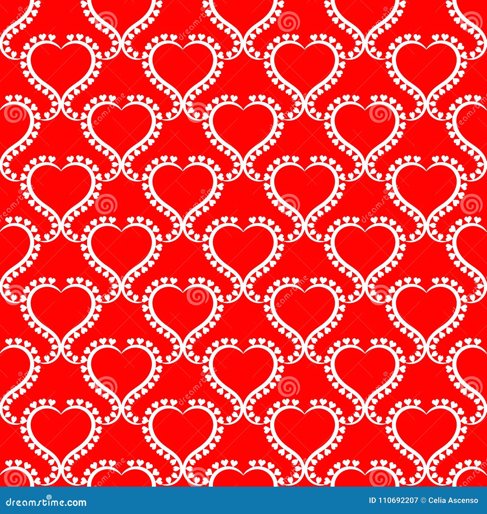 White Lace Hearts Seamless Red Background Stock Illustration ...