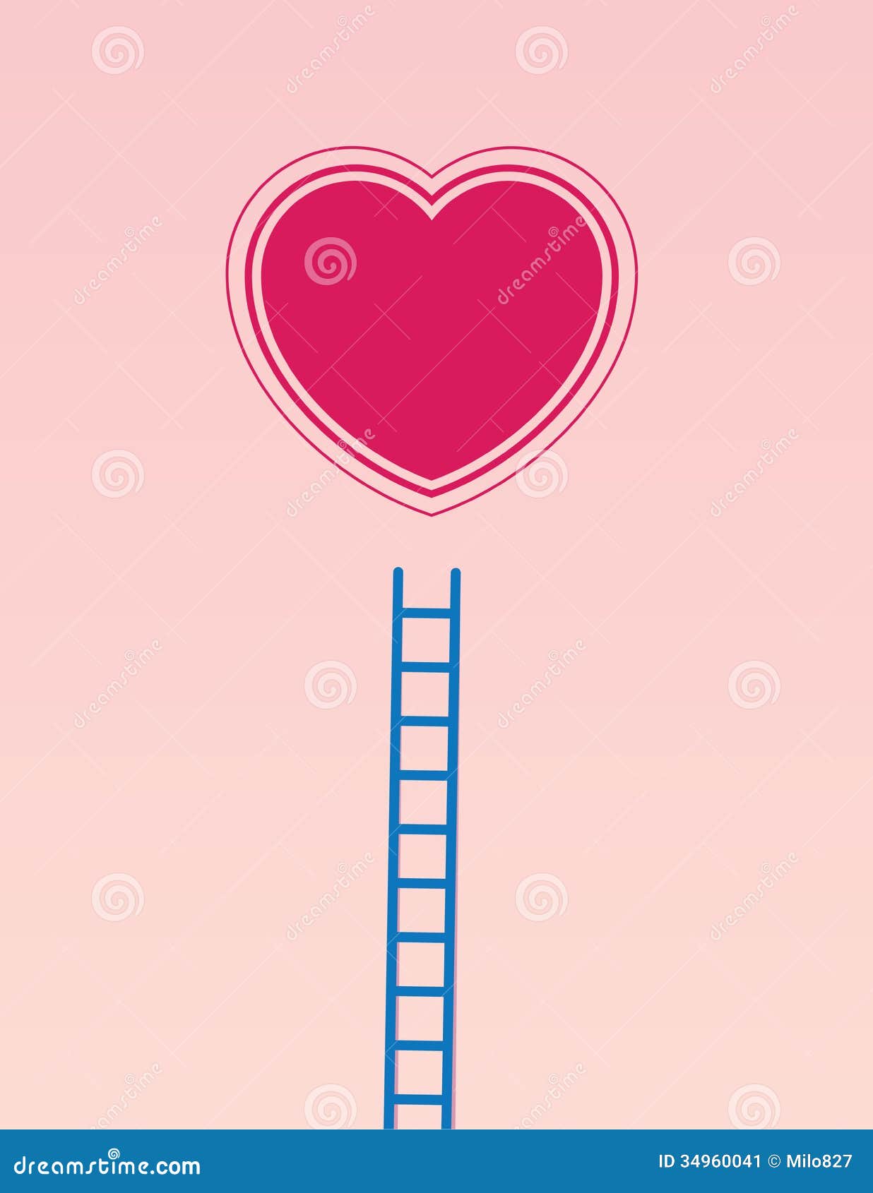 Heart Ladder Cartoon Vector | CartoonDealer.com #34960041