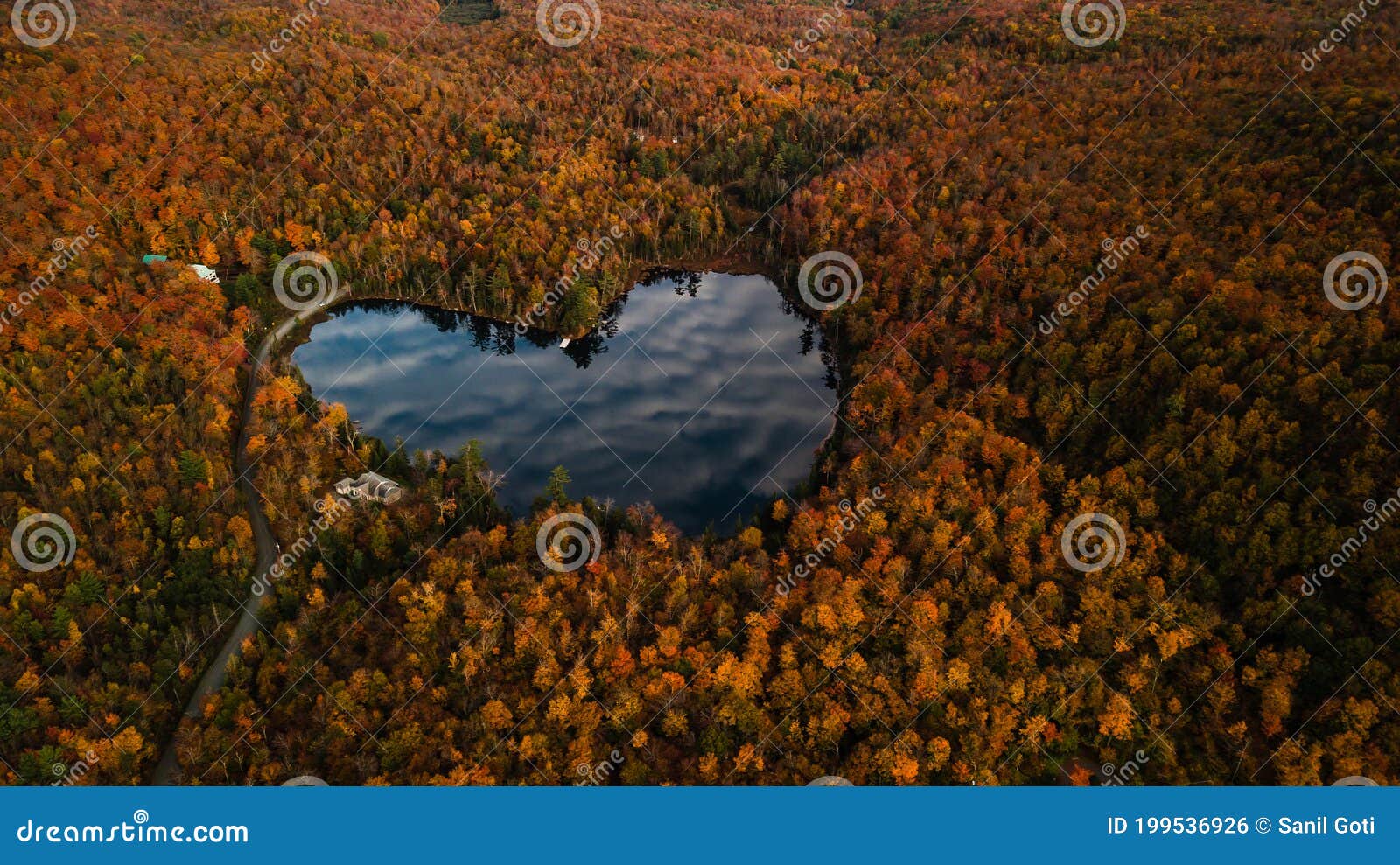 Heart Lake stock photo. Image of fall, lake, love, autumn - 199536926