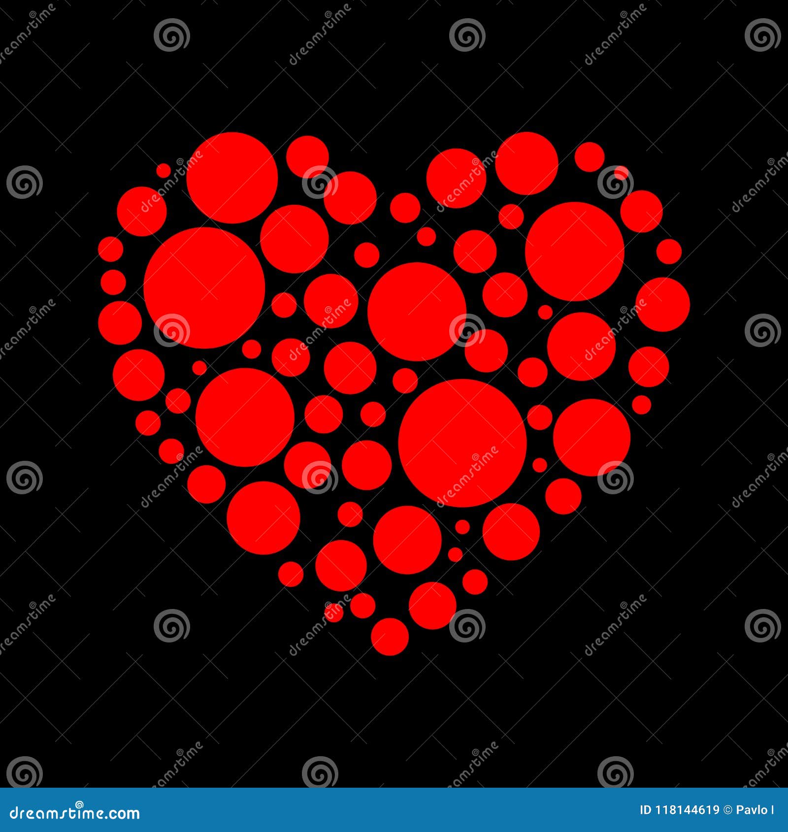 Heart of Layers on a Black Background - Vector Stock Vector ...
