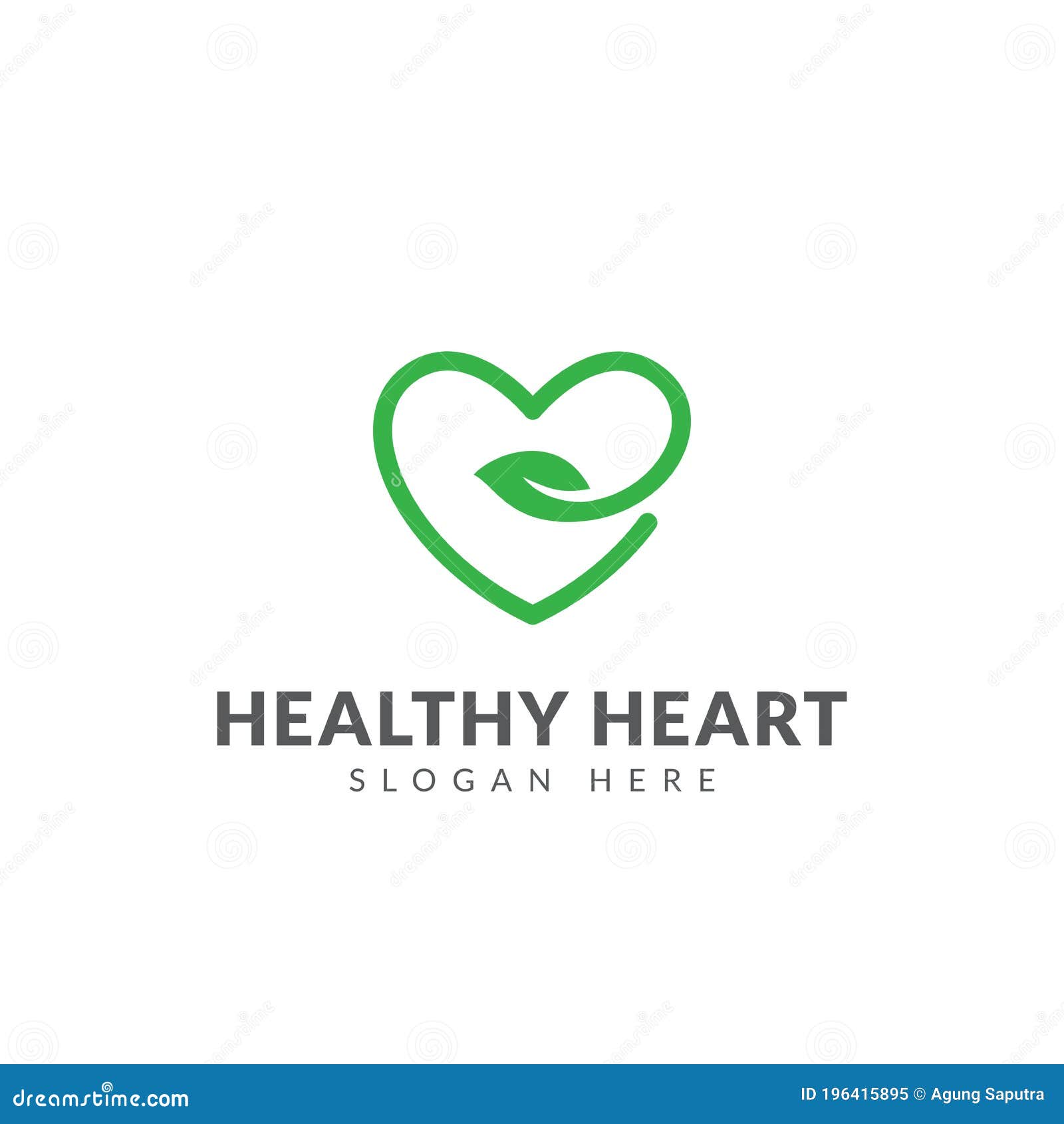 Heart Leaf Logo Design Vector Template Stock Vector - Illustration of ...