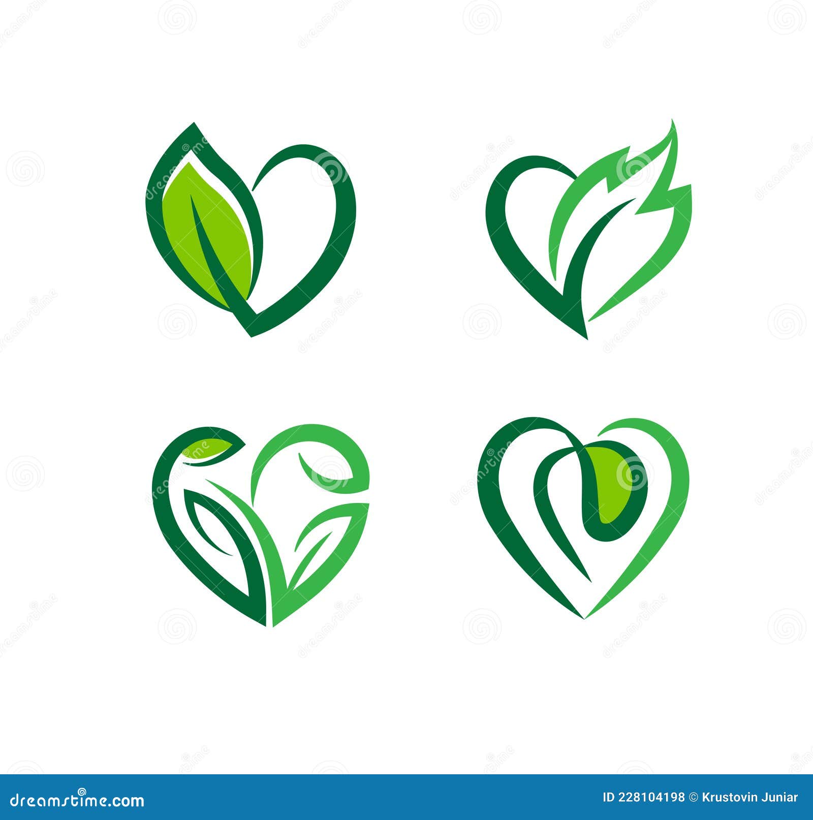Heart and Leaf Vector Illustration Stock Vector - Illustration of life ...