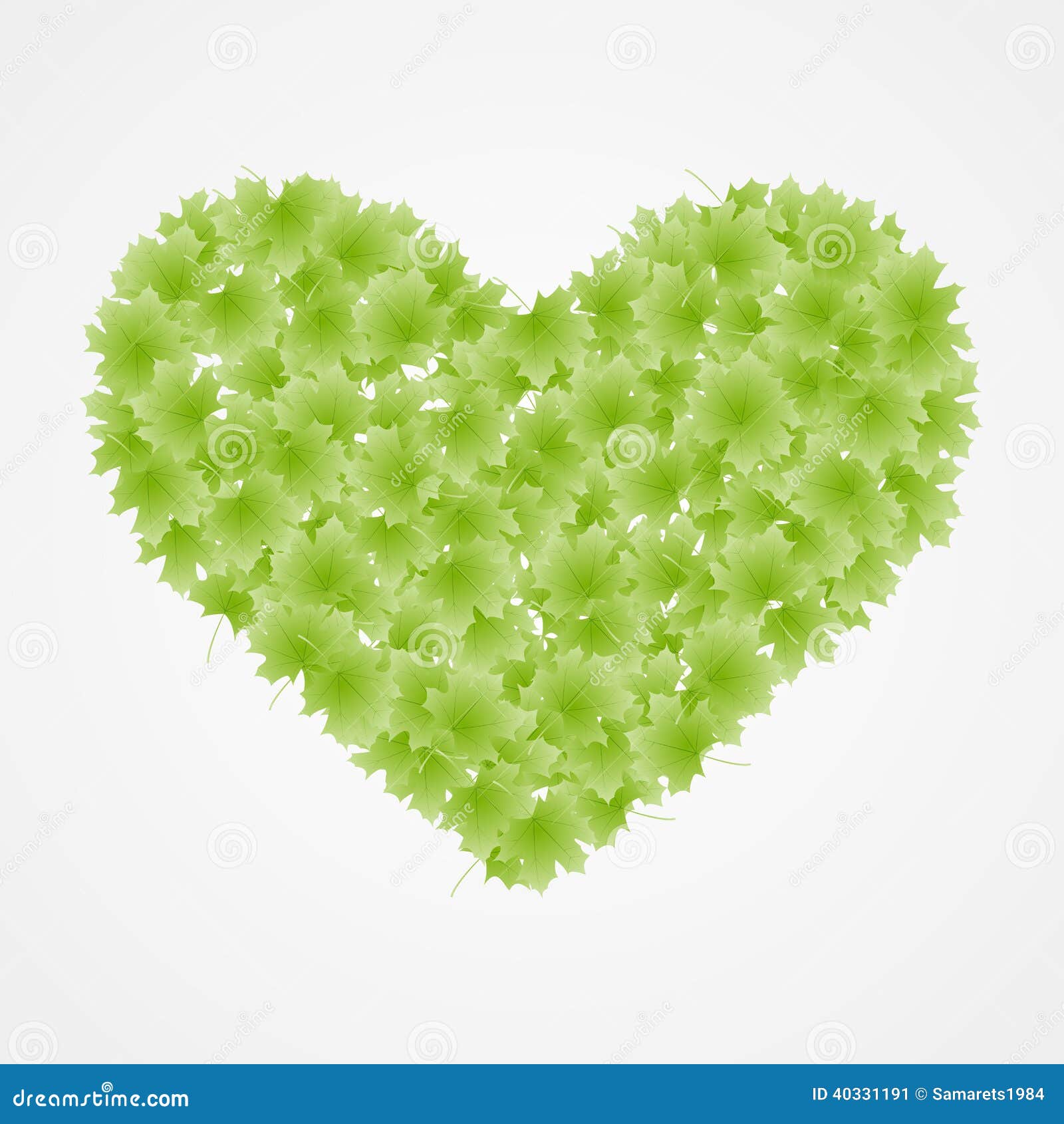 Heart from Leaves. Spring Background Stock Vector - Illustration of ...