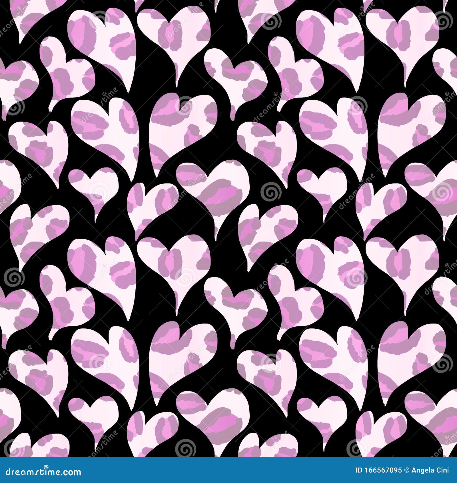 Heart Leopard Print Repeat Pattern Stock Vector - Illustration of ...