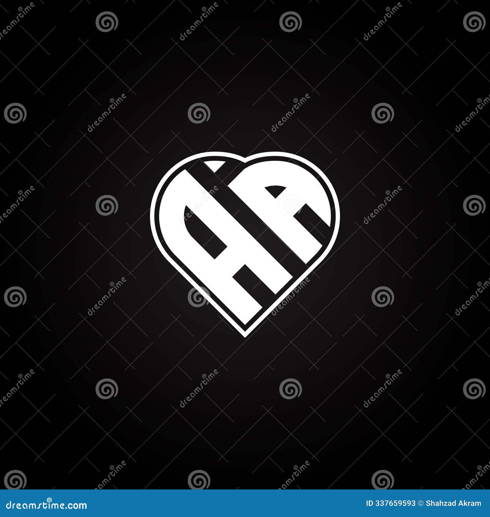 Heart Letter AA Logo - Initial Monogram Template For Alphabet A And A ...