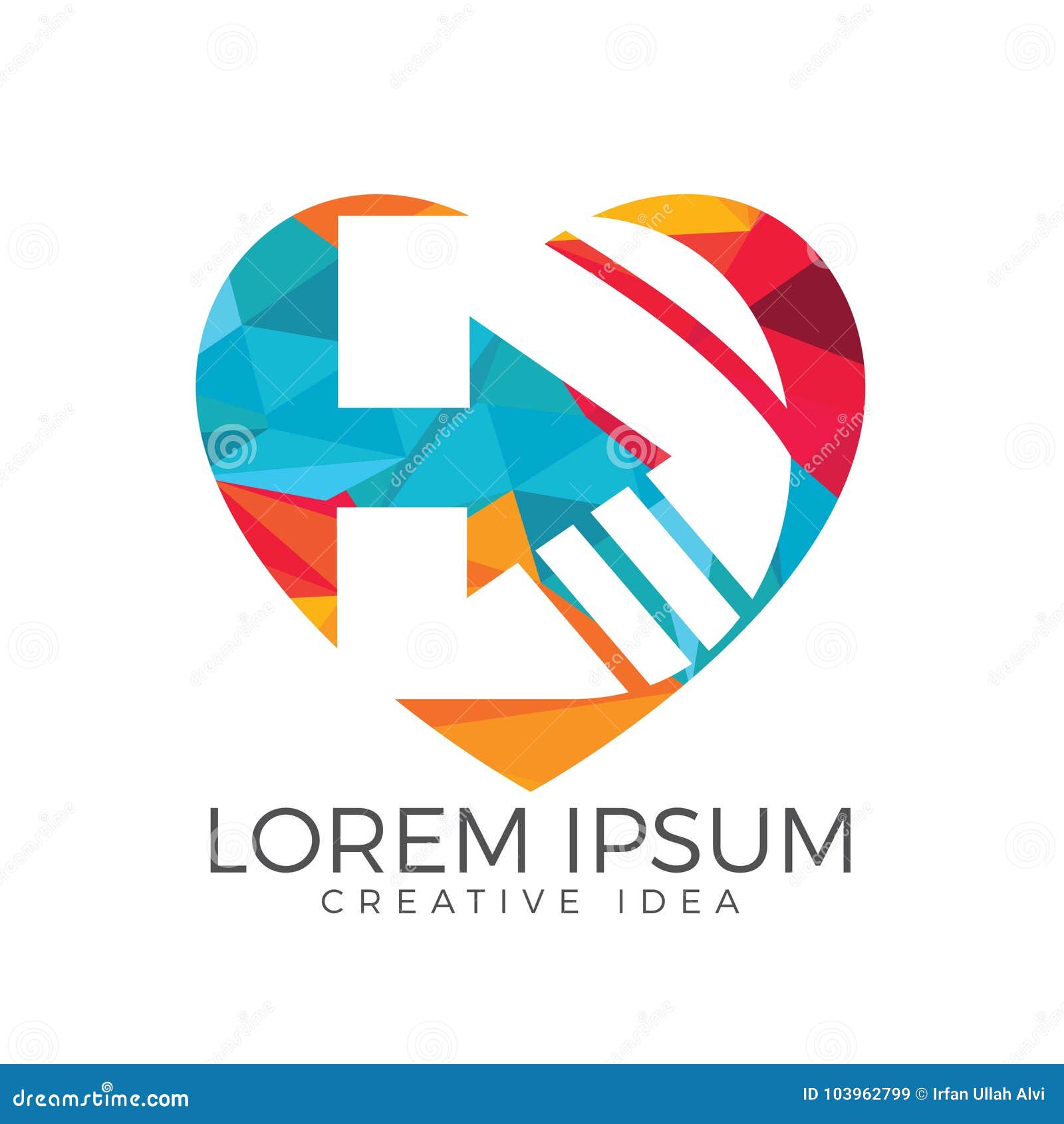 Heart Letter D Logo Design. Stock Vector - Illustration of idea ...