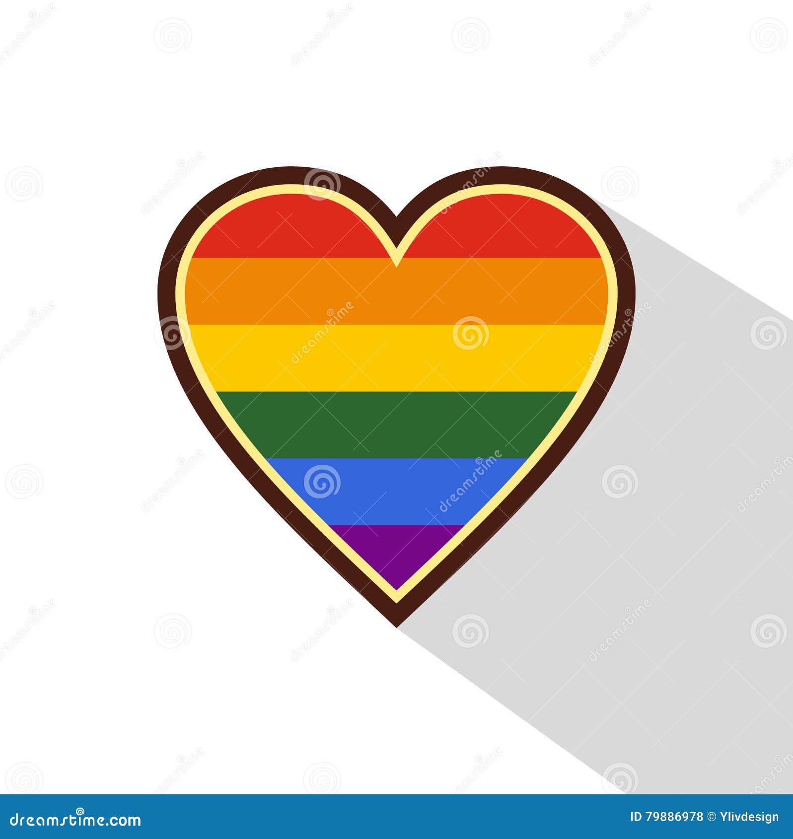 Heart in LGBT Color Icon, Flat Style Stock Vector - Illustration of ...