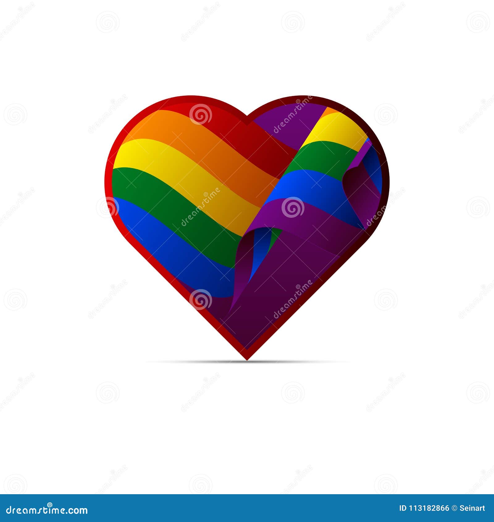 Heart With Lgbt Flag Rainbow Flag Vector Illustration Stock
