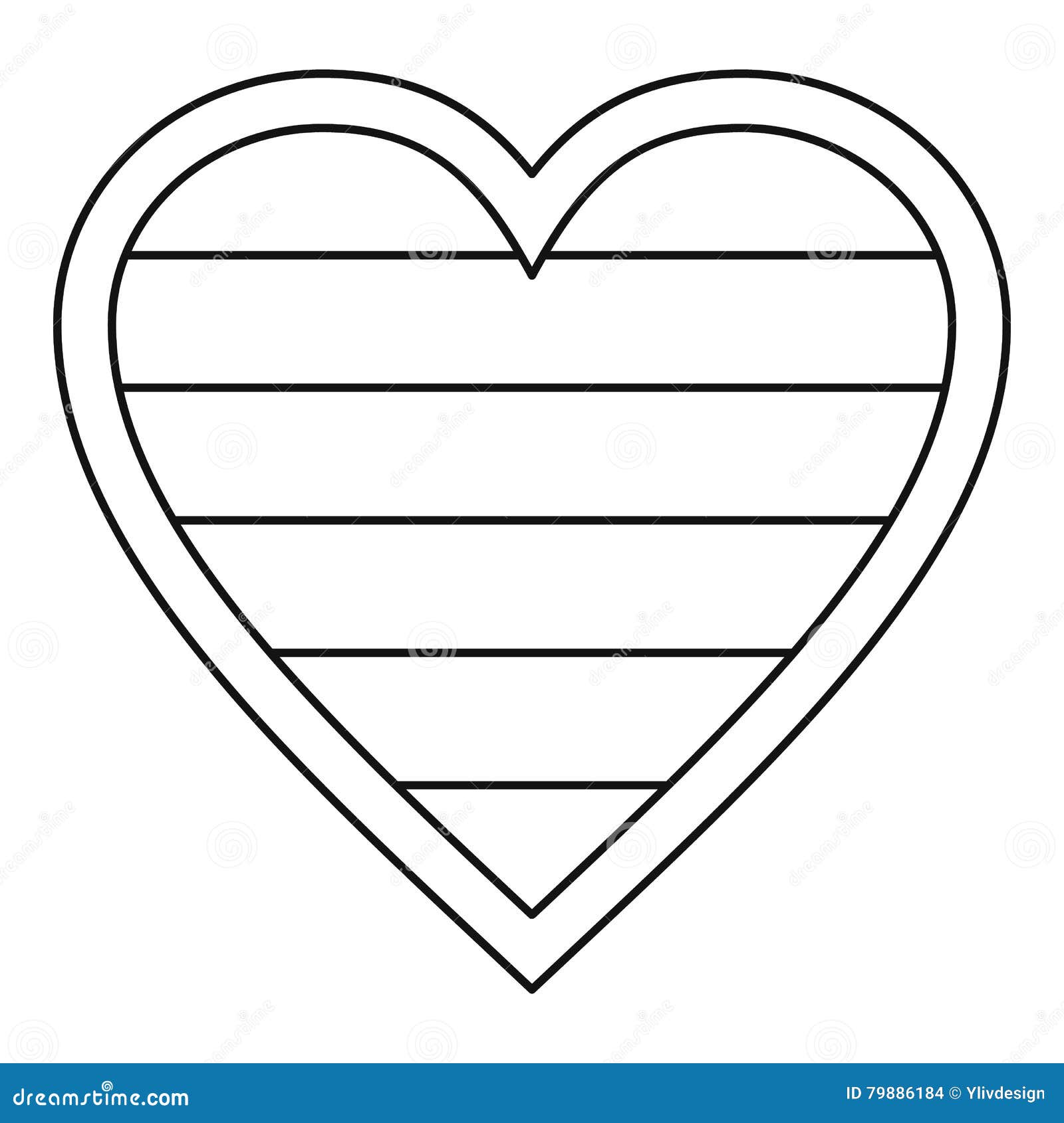 Heart LGBT Icon, Outline Style Stock Vector - Illustration of community ...