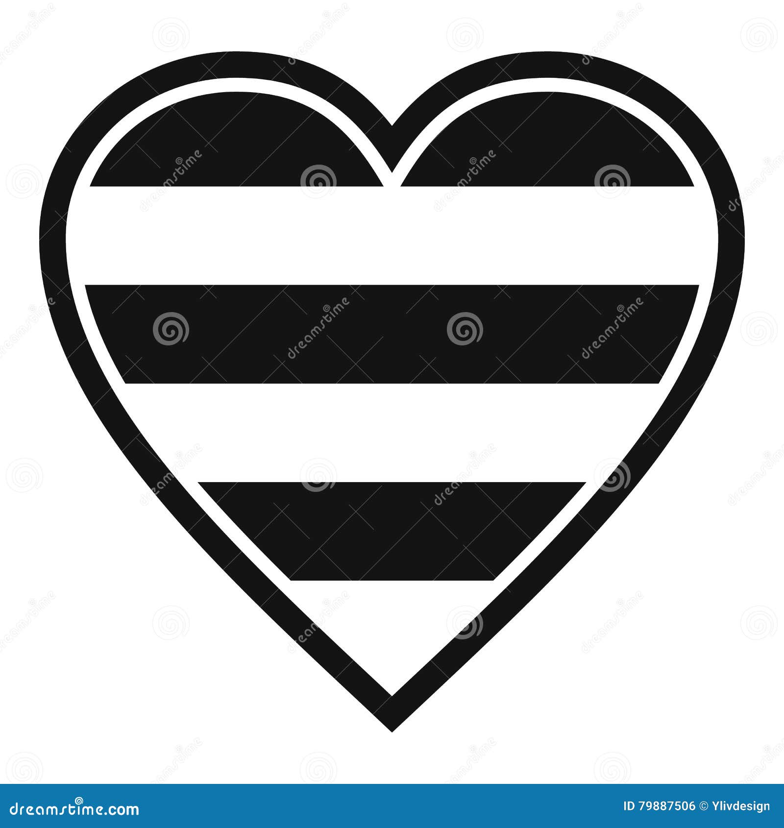 Heart In Lgbt Color Icon Flat Style Vector Illustration