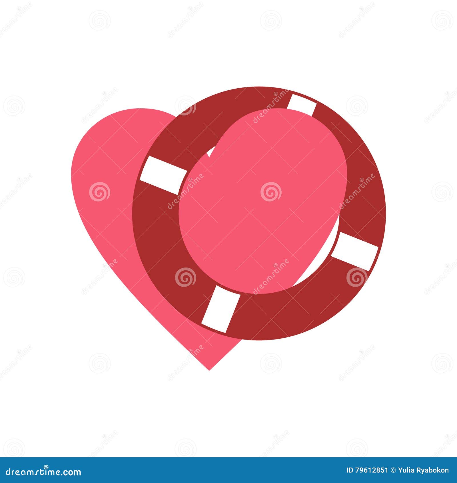 Heart with Lifeline Flat Icon Stock Vector - Illustration of rope ...