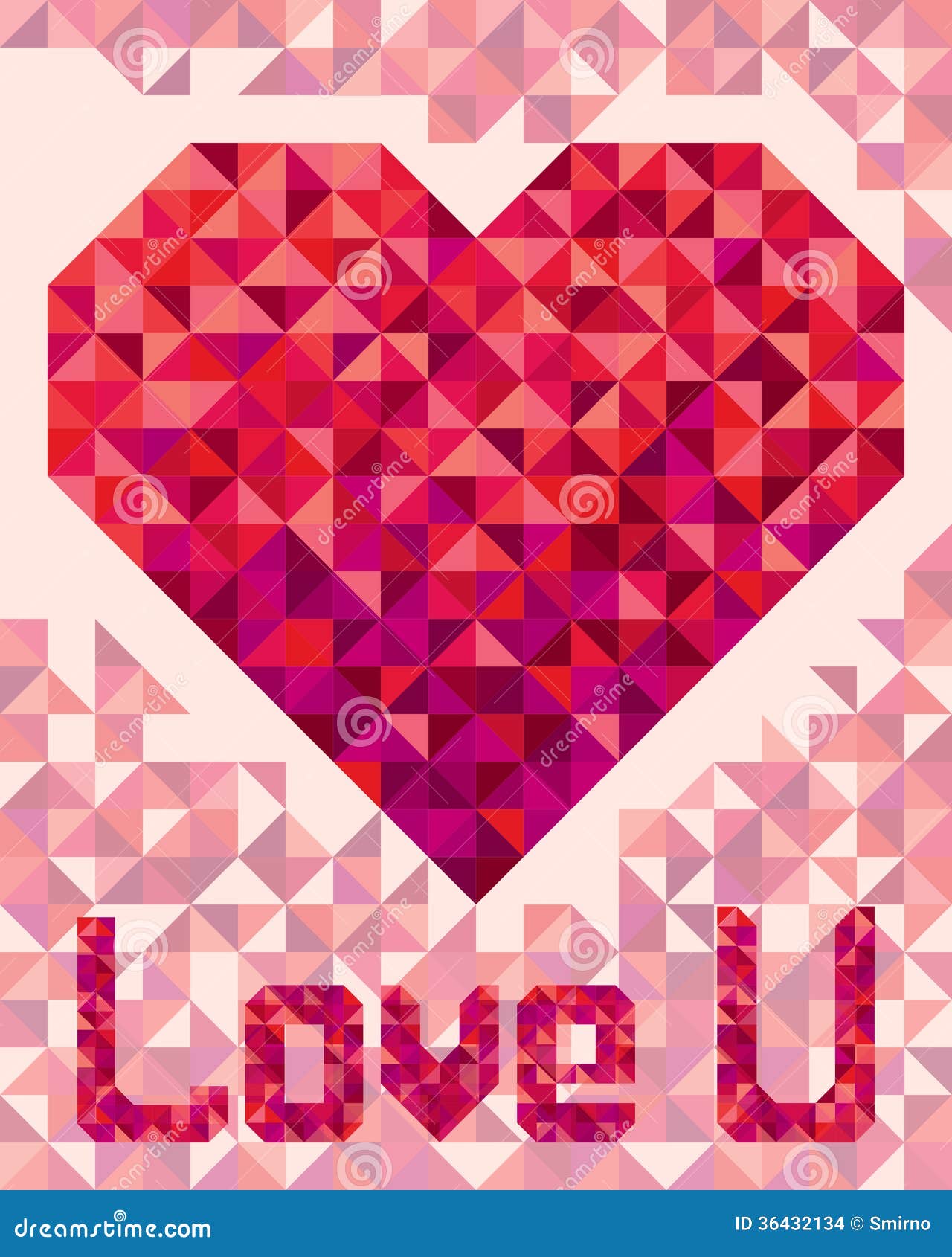 Heart on the Light Background in Geometric Style Stock Vector ...