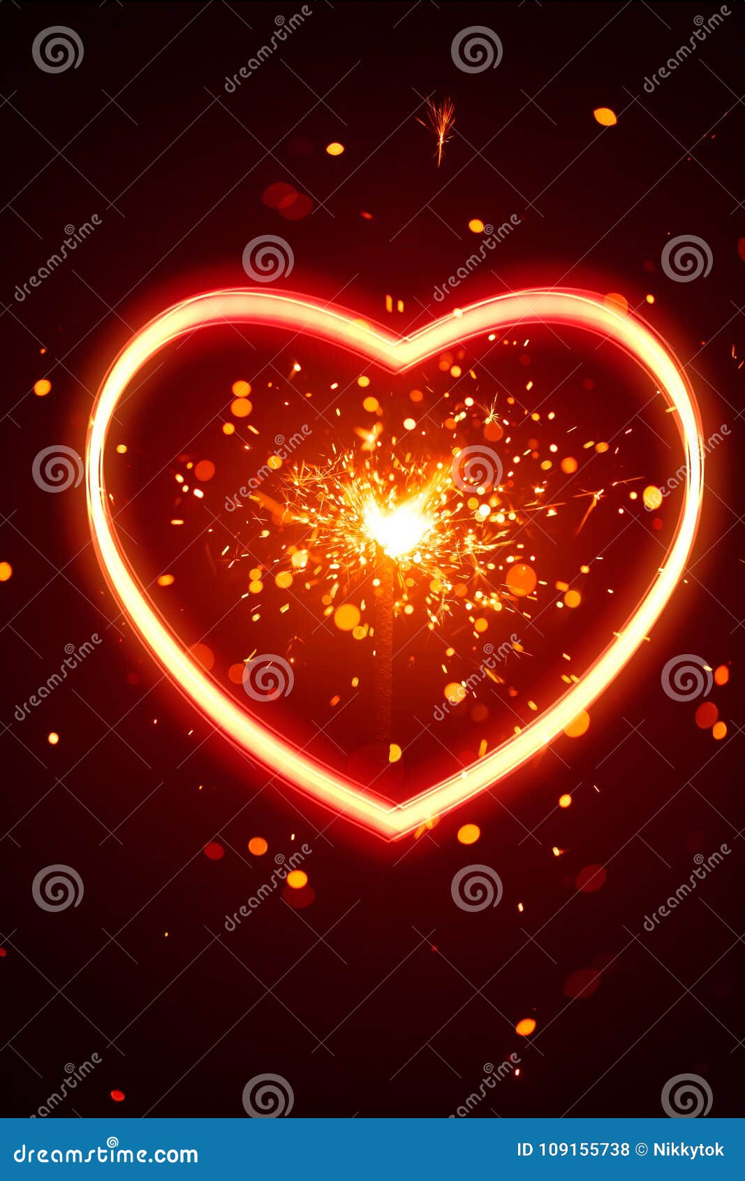 Heart Light with Sparks Background Stock Photo - Image of heart, black ...