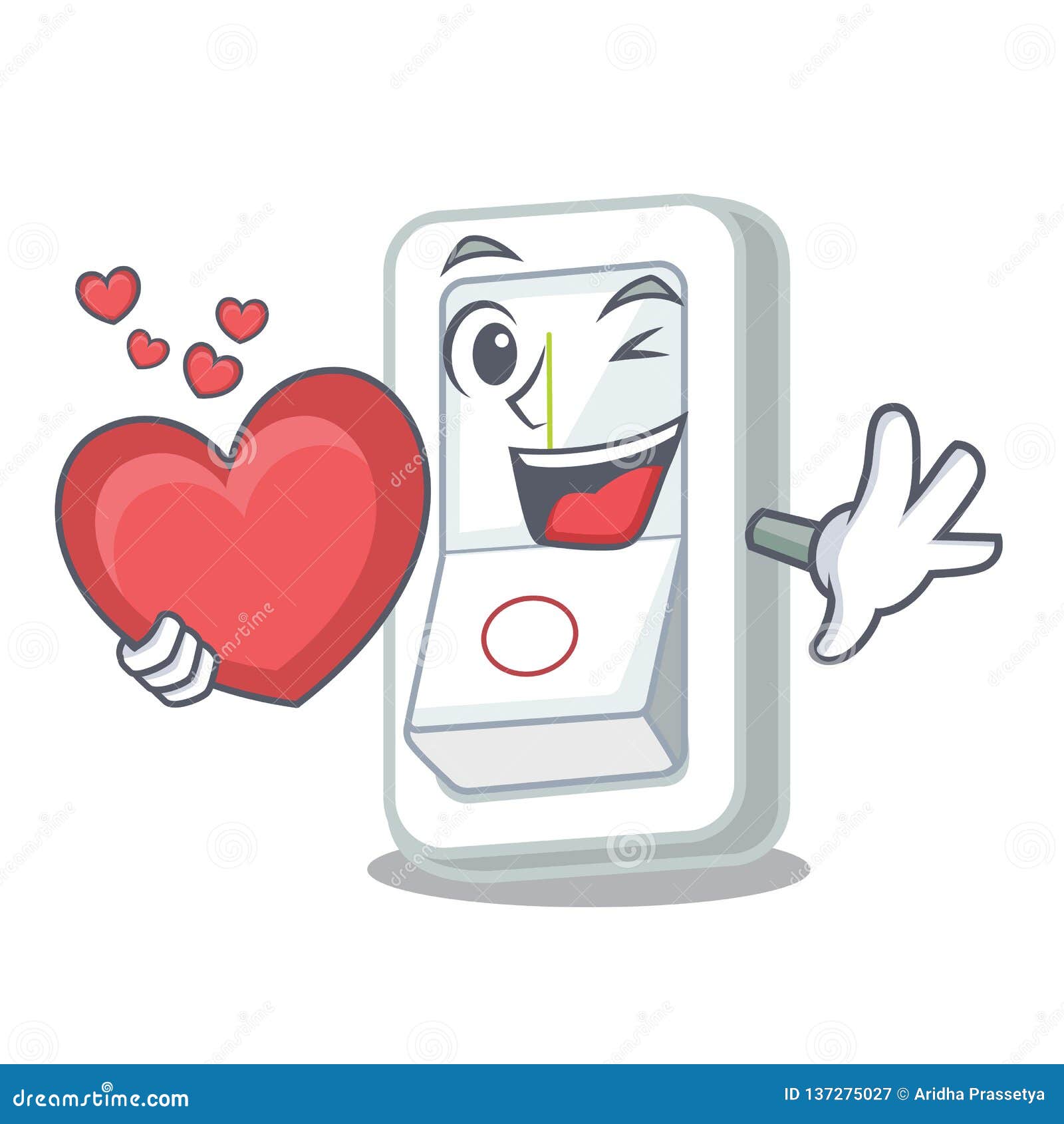 With Heart Light Switch is Isolated with Mascot Stock Vector ...