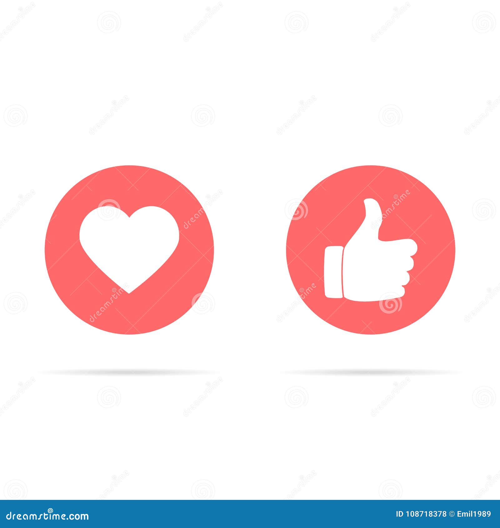 Heart and like icon stock vector. Illustration of social - 108718378