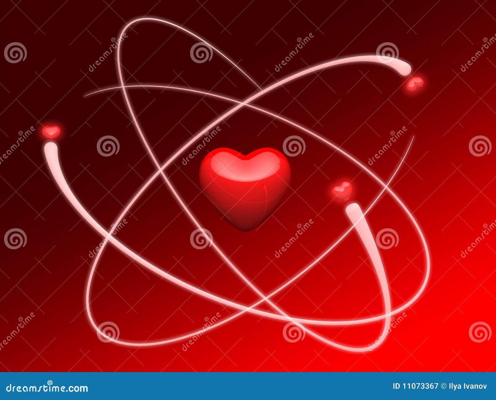 Heart Like a Model of the Atom Stock Illustration - Illustration of ...