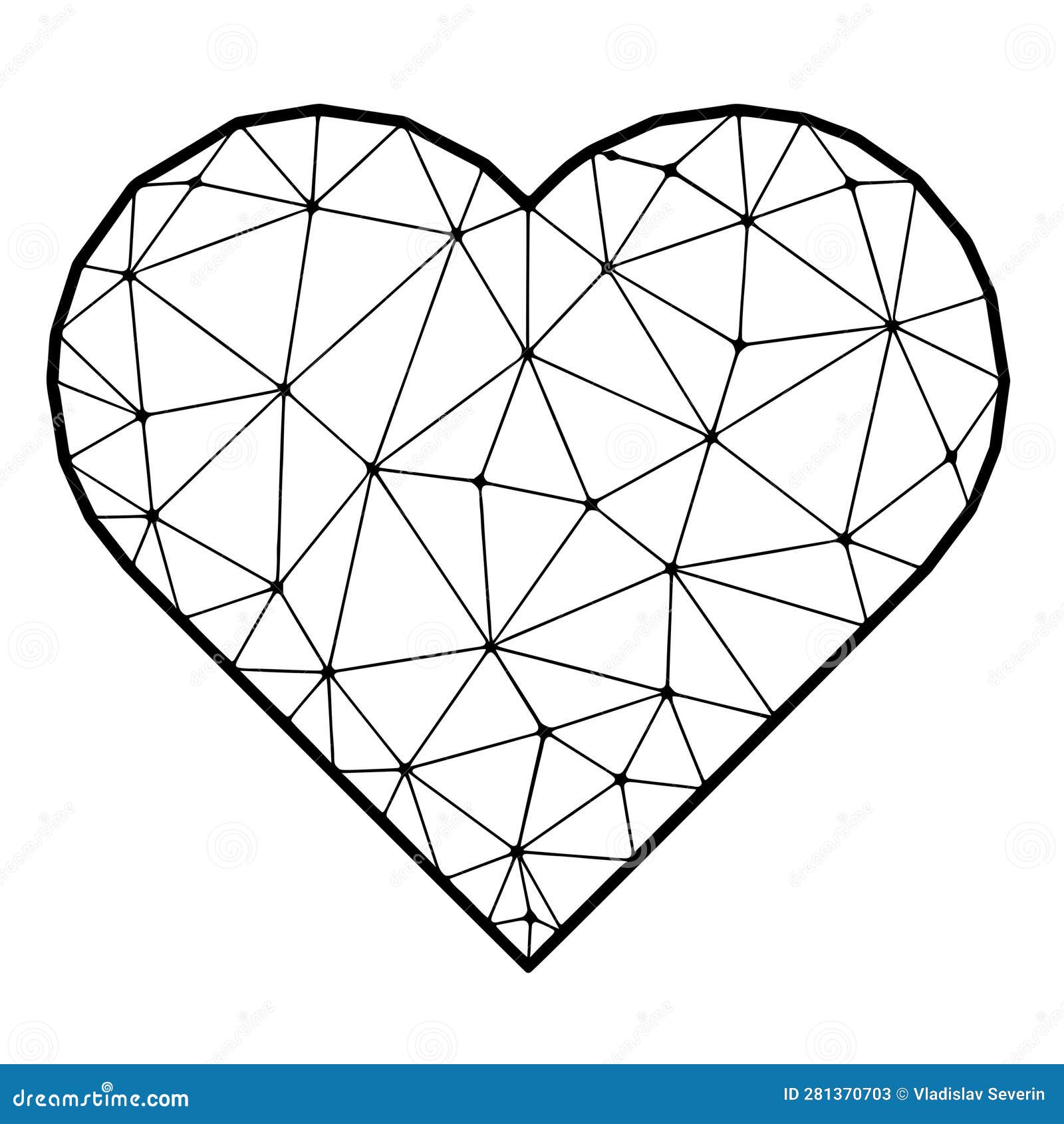 Heart or Like Symbol Polygonal Vector Icon Stock Illustration ...