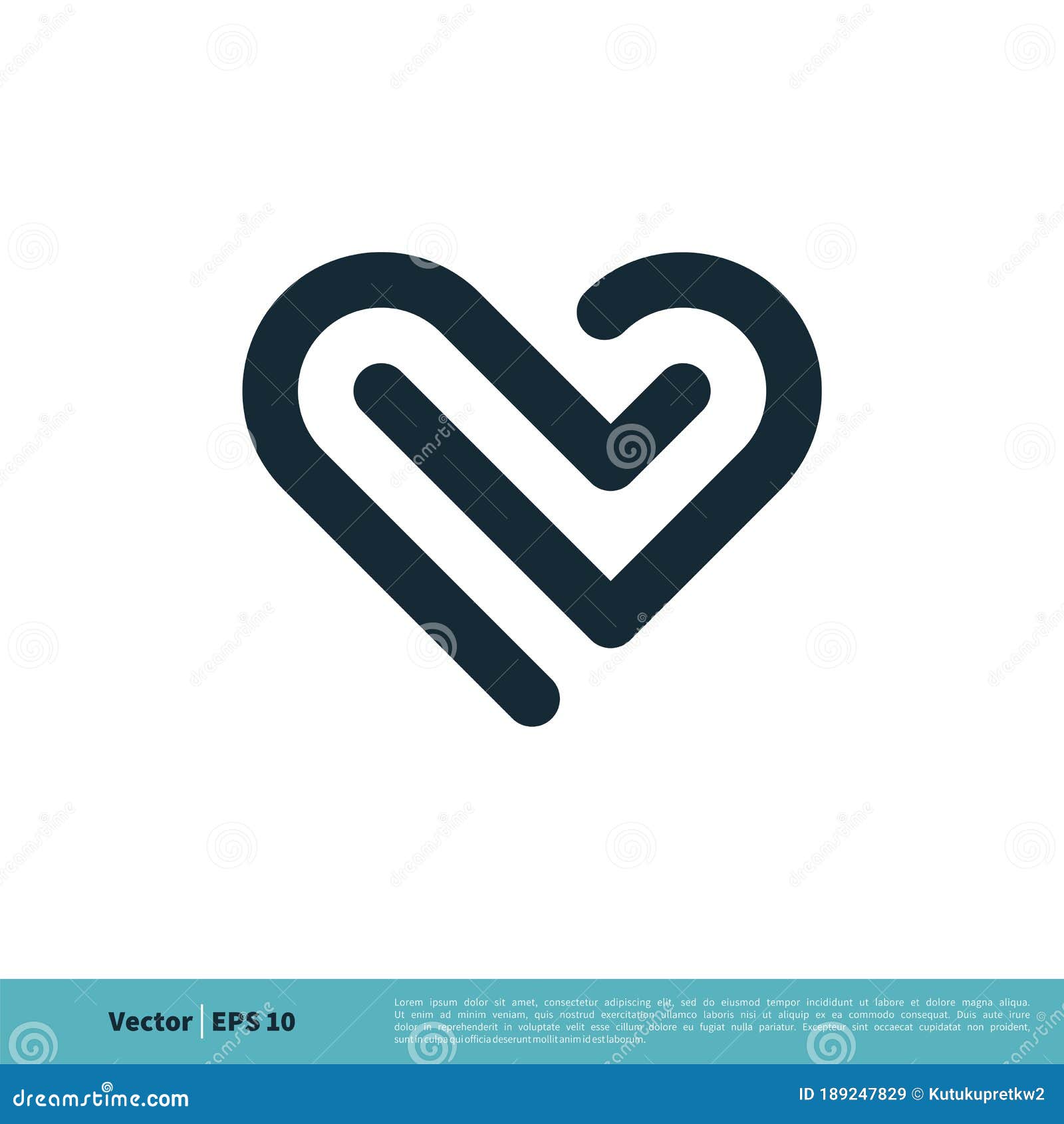 Heart Line Art Icon Vector Logo Template Illustration Design. Vector ...