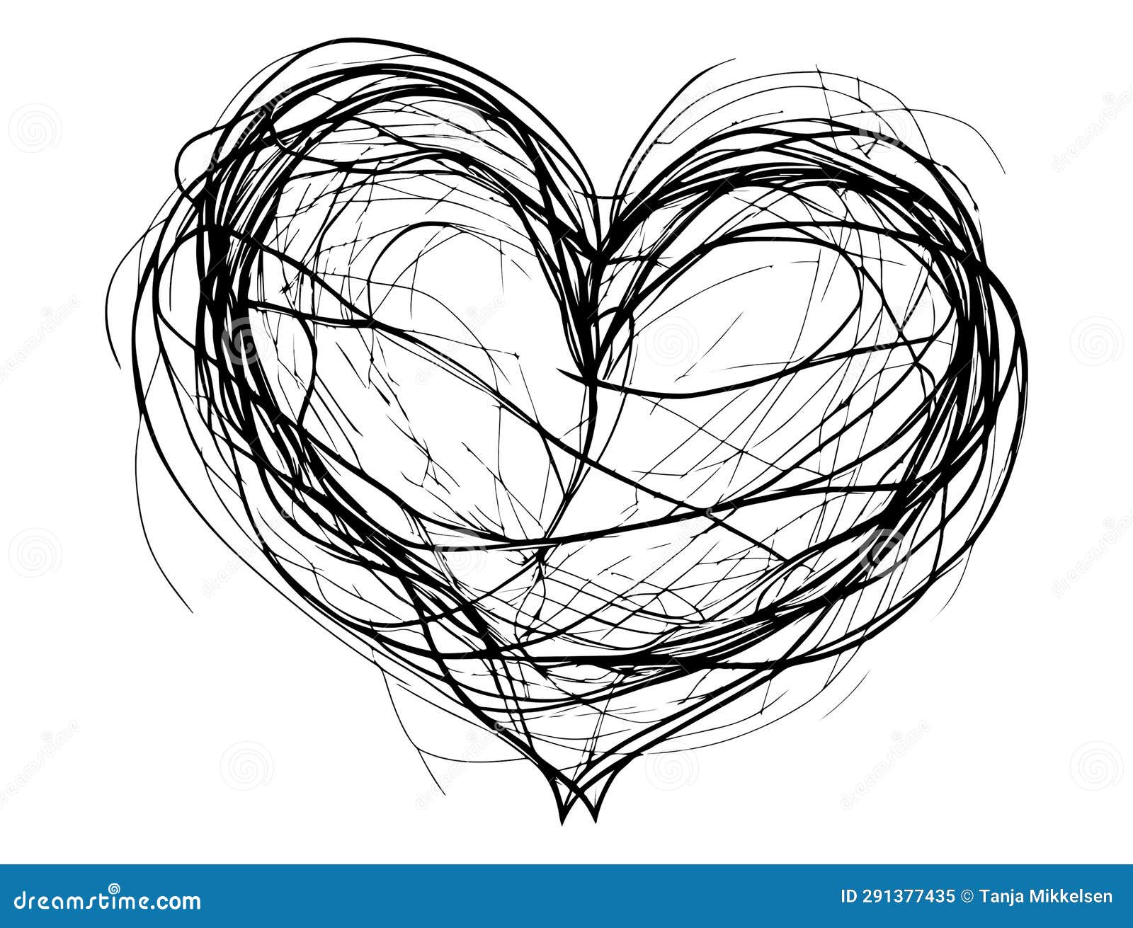 Heart line drawing stock illustration. Illustration of diagram - 291377435