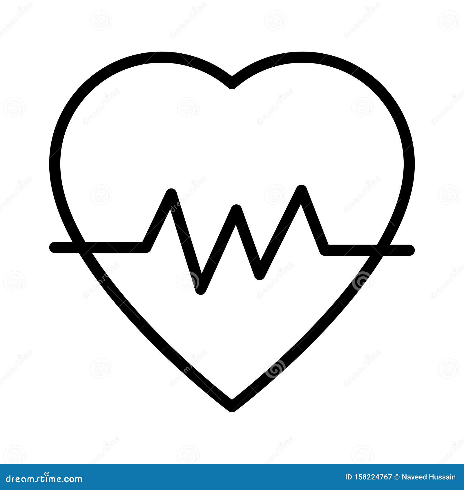 Heart Thin Line Vector Icon Stock Vector - Illustration of doctor, life ...
