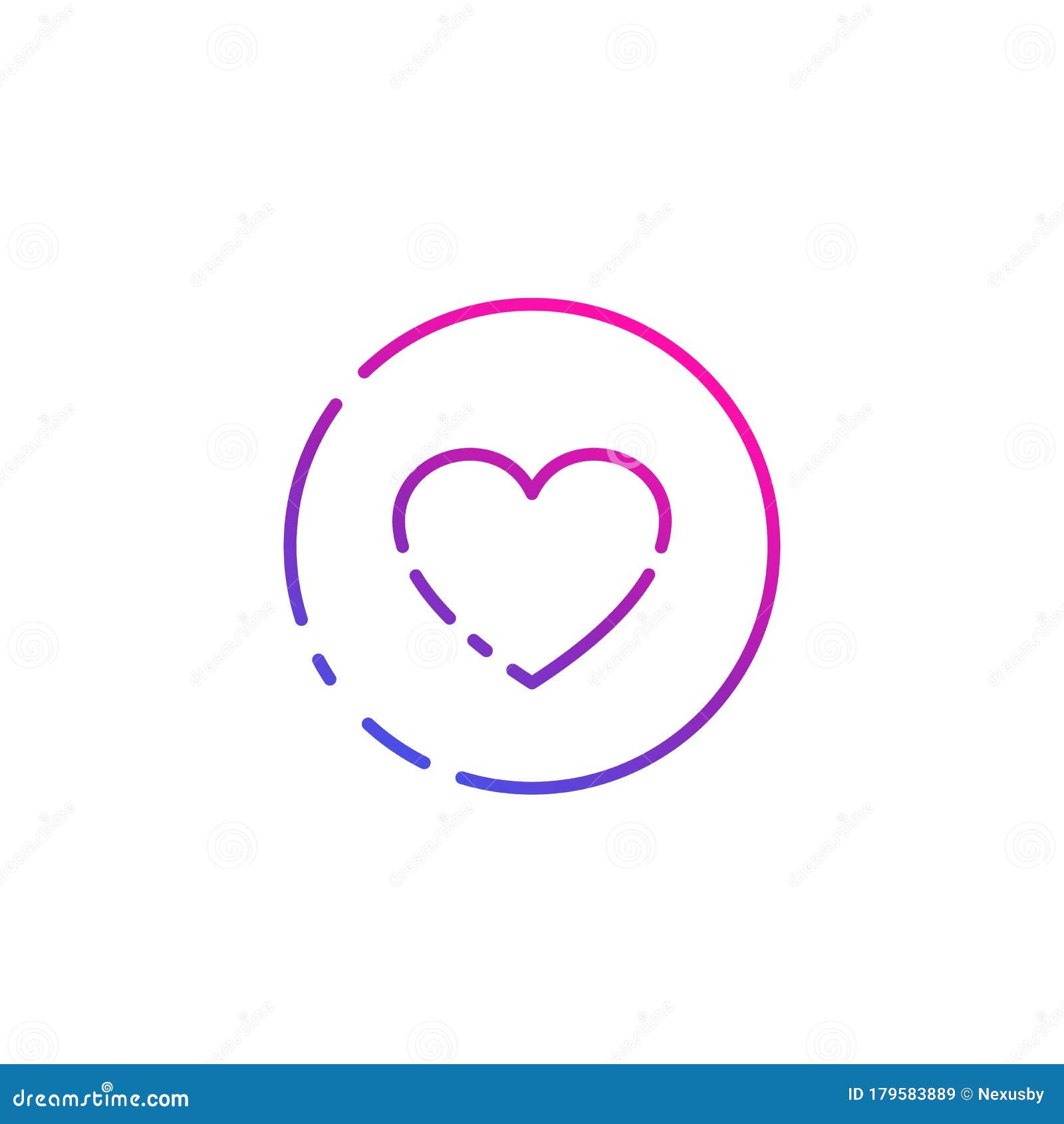 Heart linear icon, vector stock vector. Illustration of design - 179583889