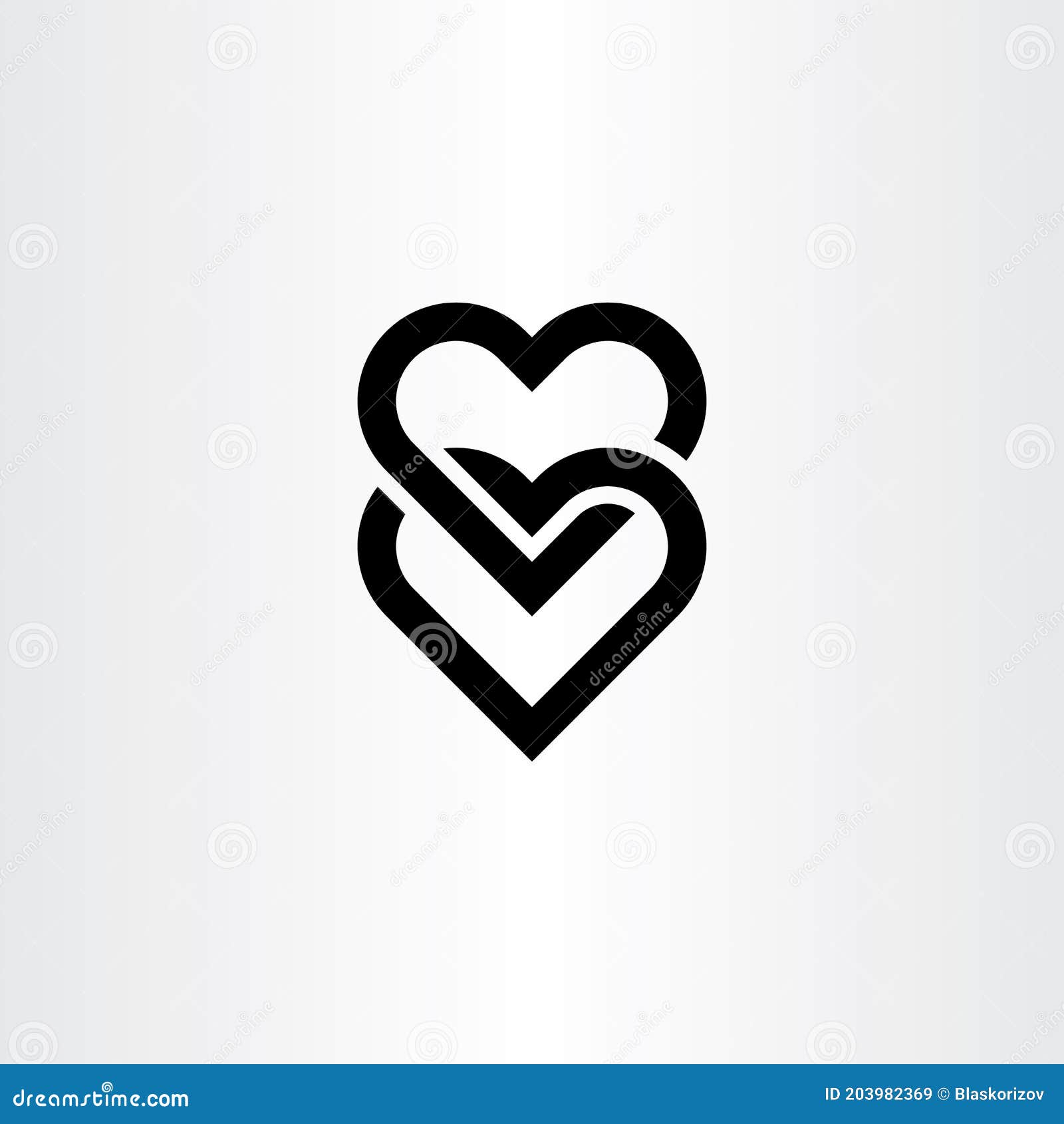 Heart Link Black Icon Symbol Vector Element Stock Vector - Illustration ...