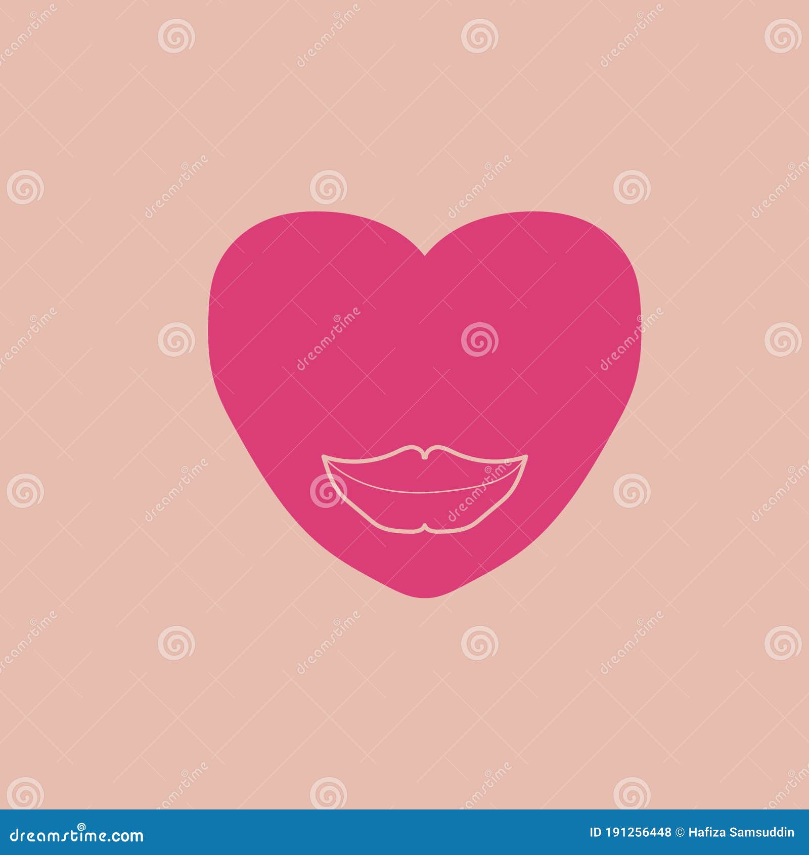 Heart with Lips. Vector Illustration Decorative Design Stock Vector ...