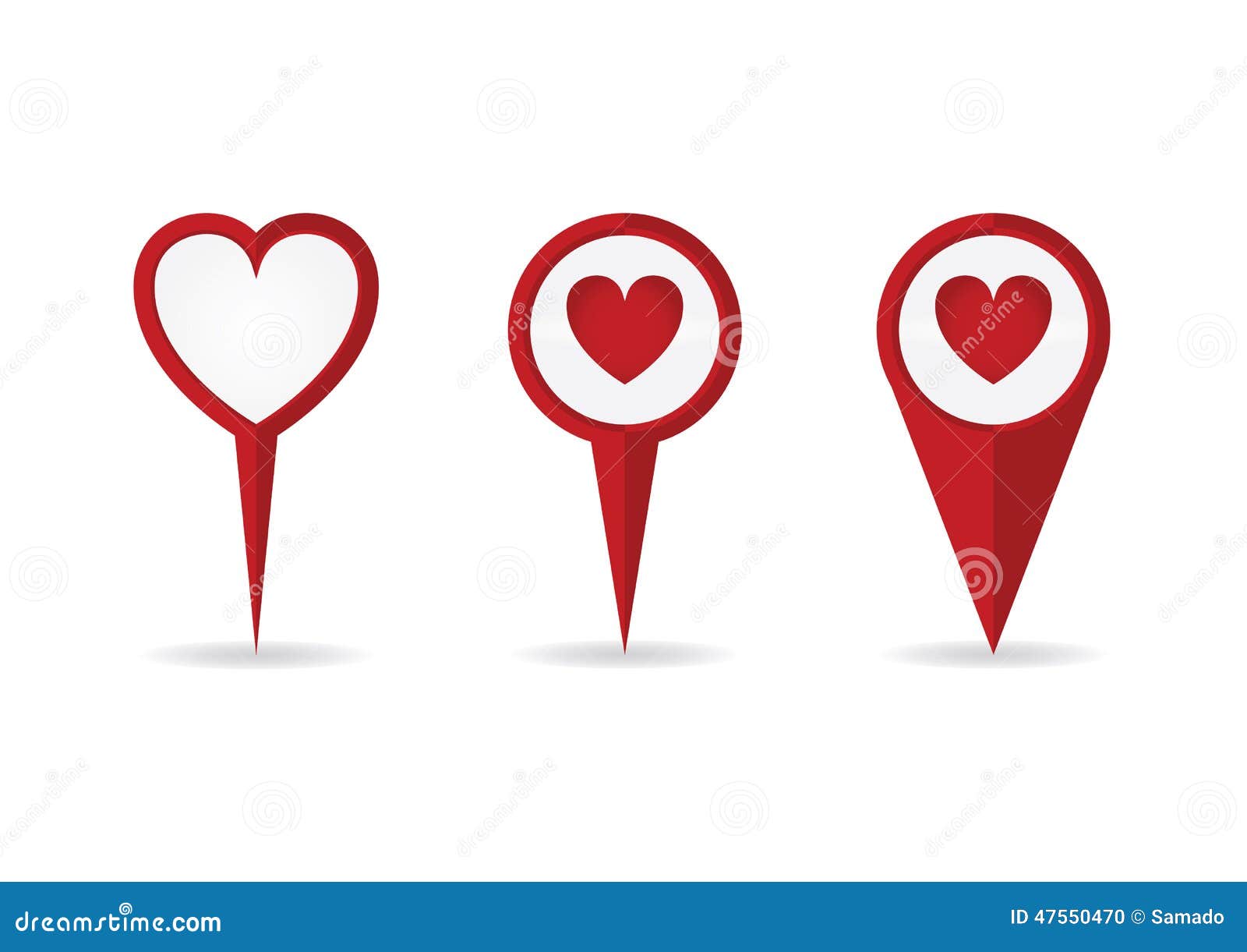Heart location pointers stock vector. Illustration of romance - 47550470