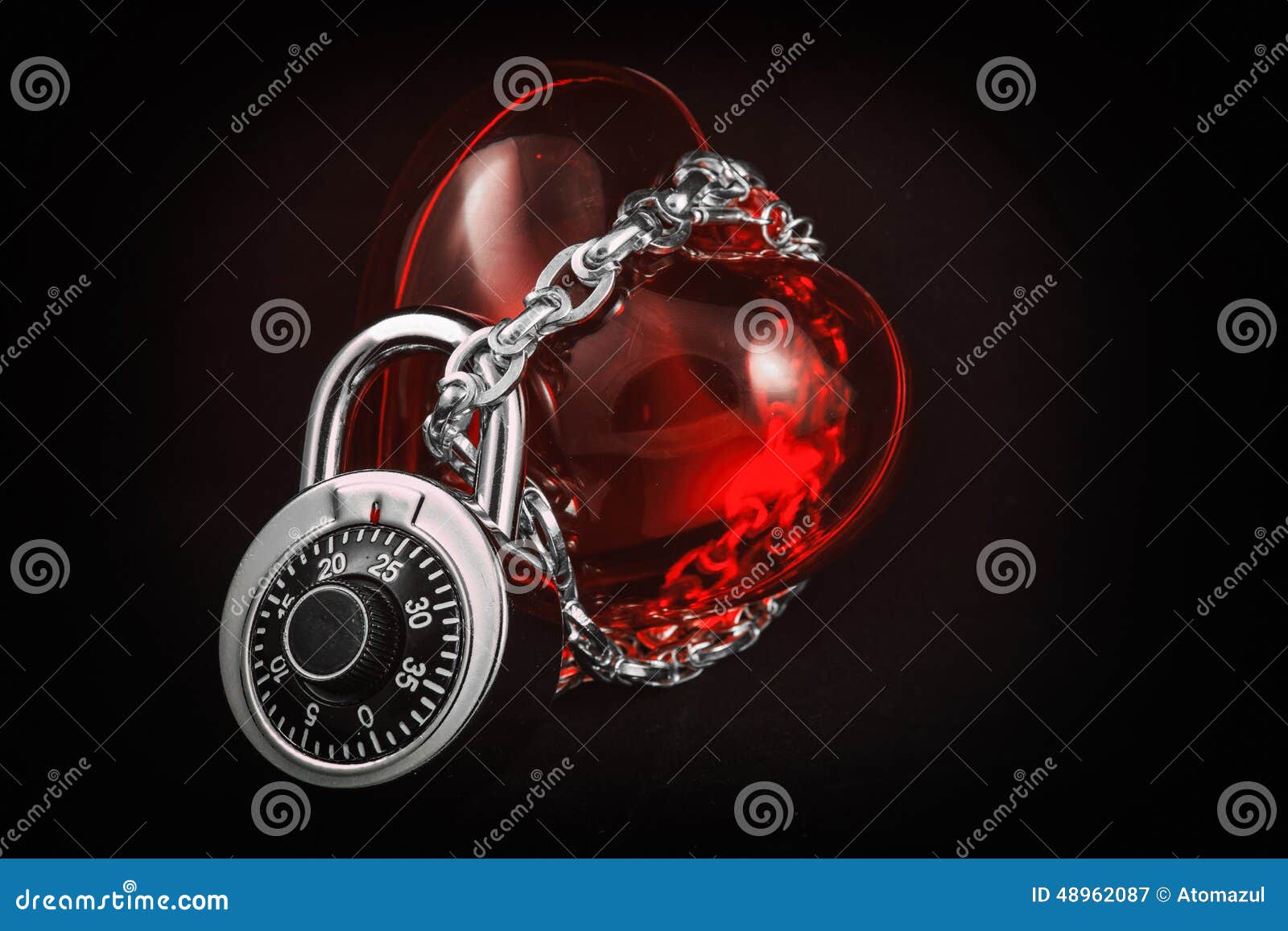 Heart in Lock and Chain stock image. Image of relationship - 48962087