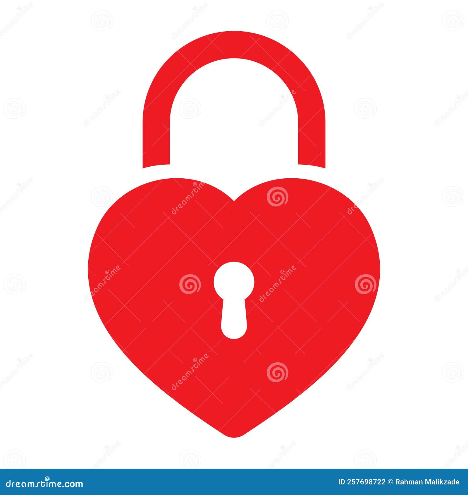 Heart Lock Icon. Locked Heart Shape Lock Vector Illustration Stock ...