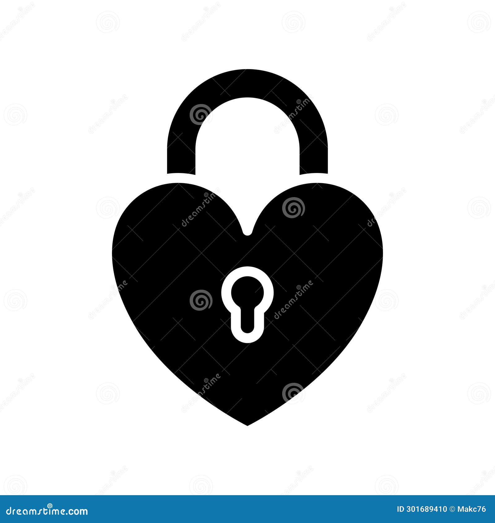 Heart Lock Icon. Locked Heart Shaped Padlock Stock Vector ...