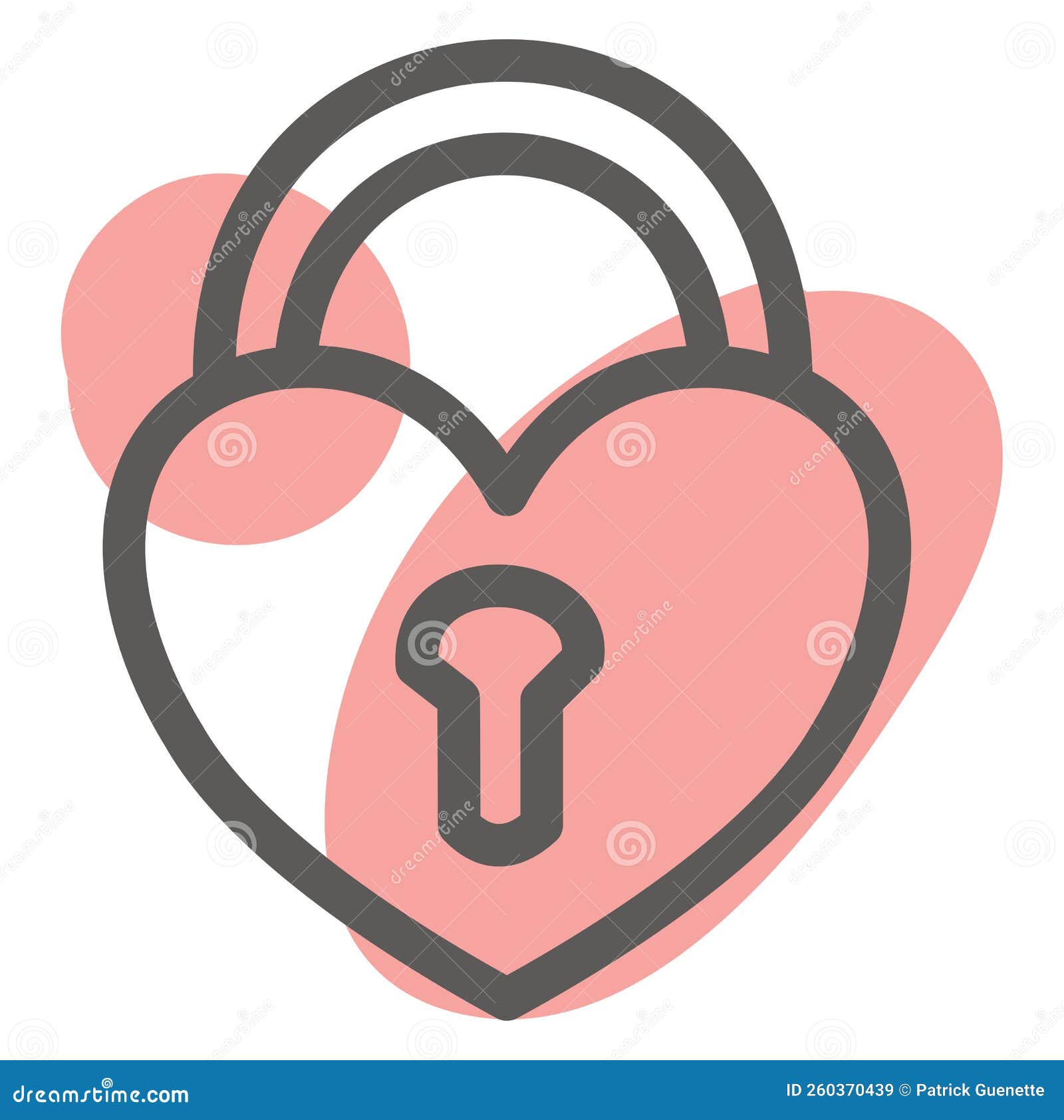 Heart lock, icon stock vector. Illustration of shiny - 260370439