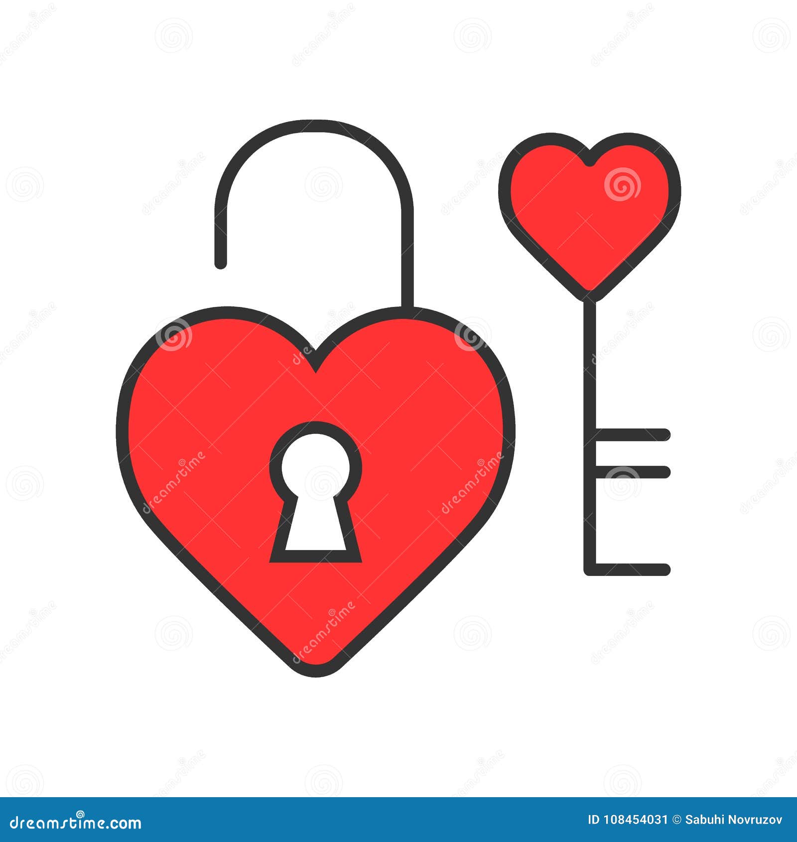 Heart Lock with Key Vector Icon. Love and Valentine Day Concept Stock ... Heart Lock with Key Vector Icon. Love and Valentine Day Concept Stock ...