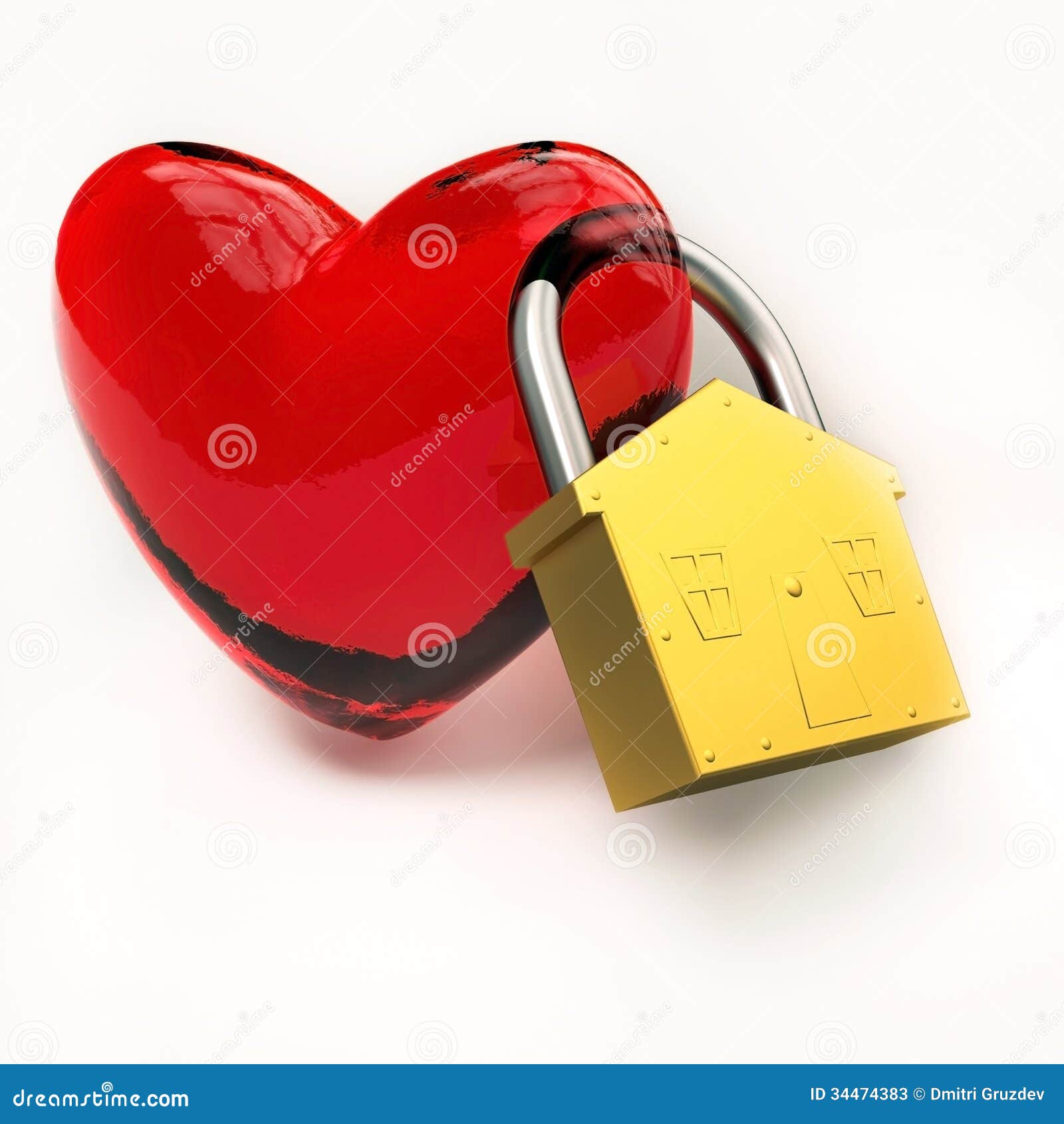 Heart with lock symbol stock illustration. Illustration of heart - 34474383