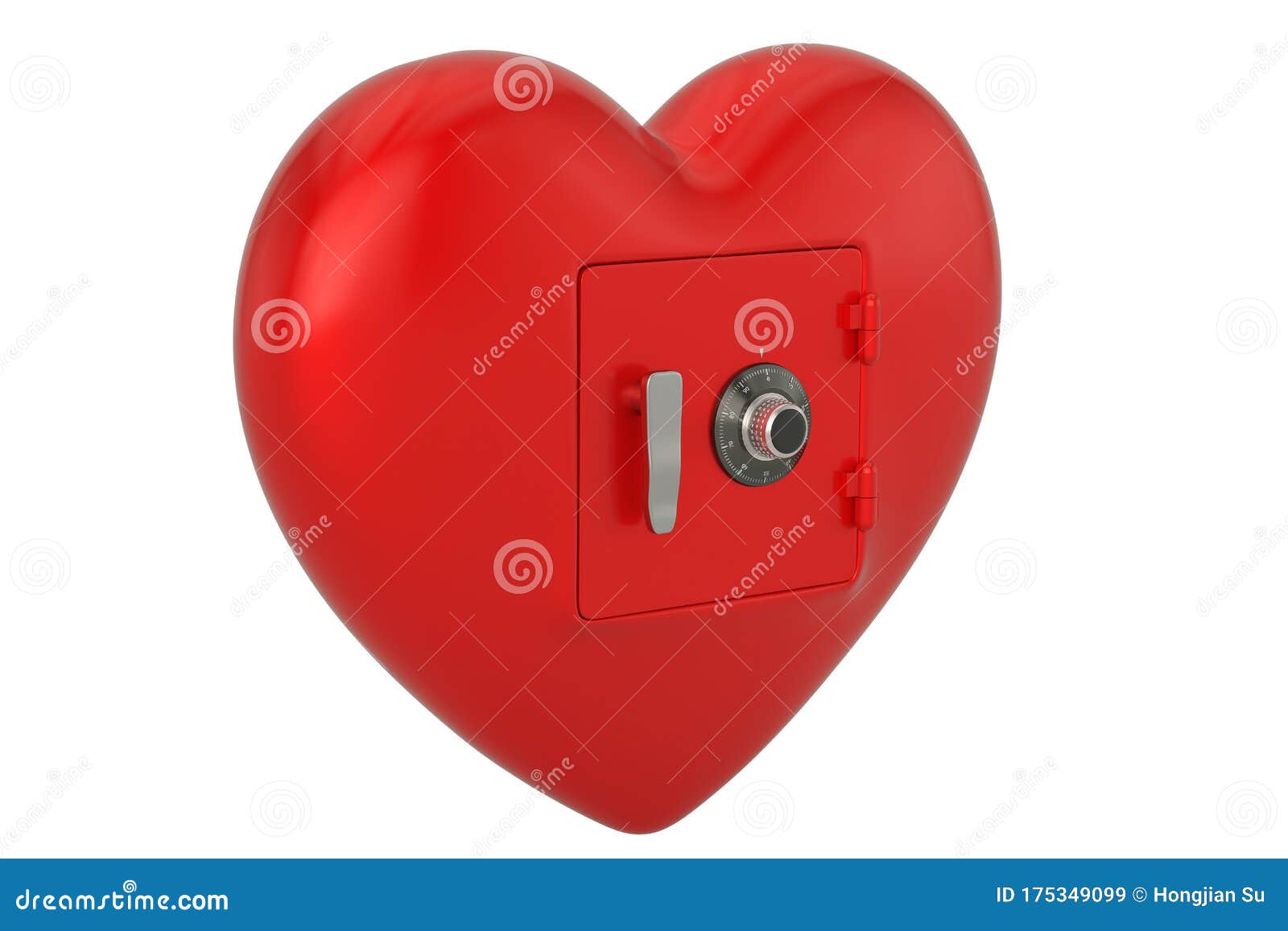 Heart Locked As a Safe Isolated on White Background. 3D Illustration ...