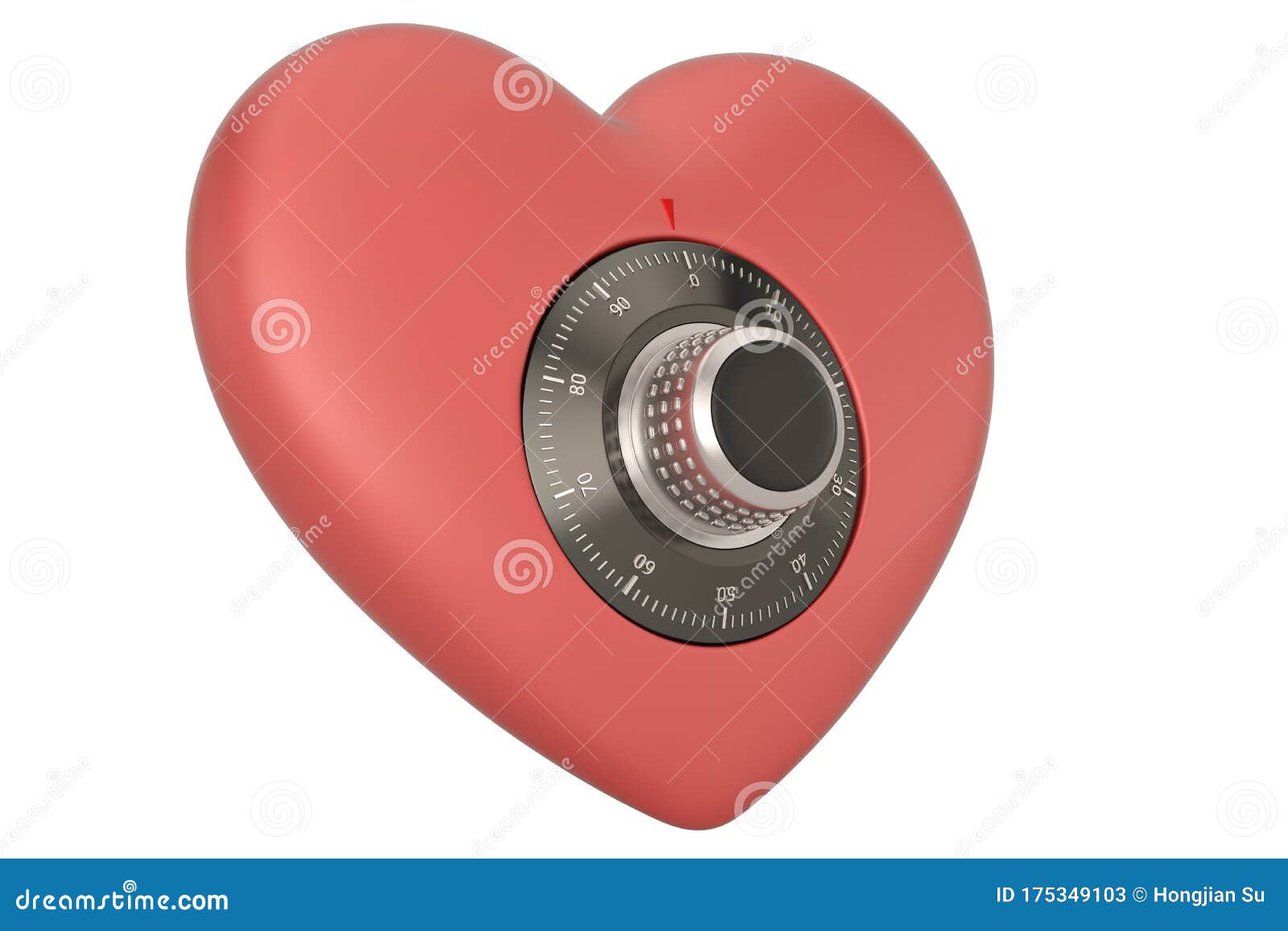 Heart Locked As a Safe Isolated on White Background. 3D Illustration ...