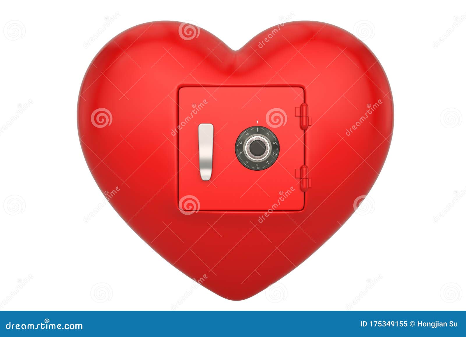 Heart Locked As A Safe Isolated On White Background. 3D Illustration ...