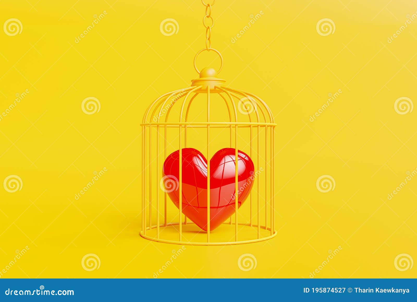 Heart is locked in a cage stock illustration. Illustration of forbidden ...