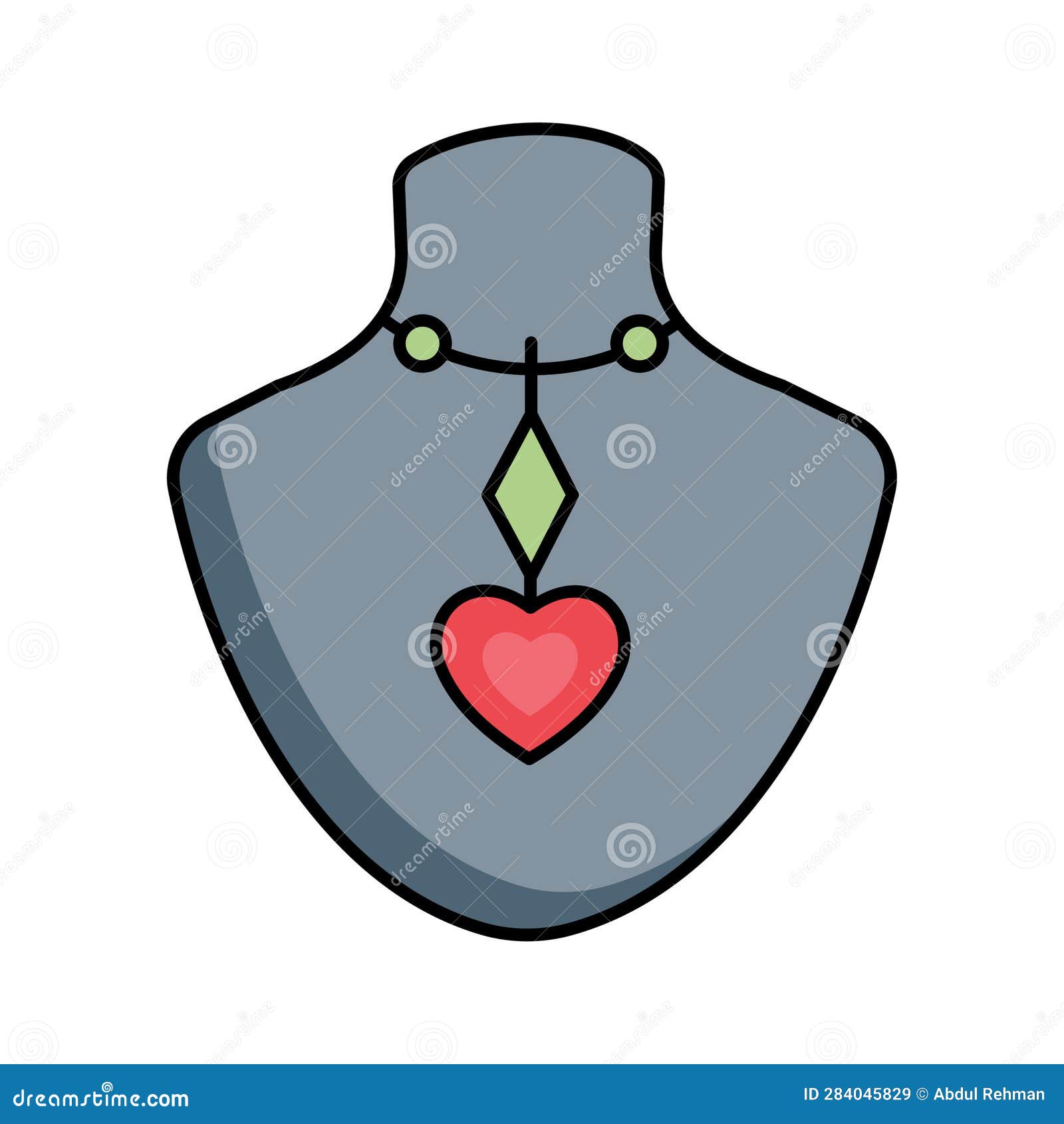 Heart Locket Outline with Colours Fill Vector Icon that Can Easily Edit ...
