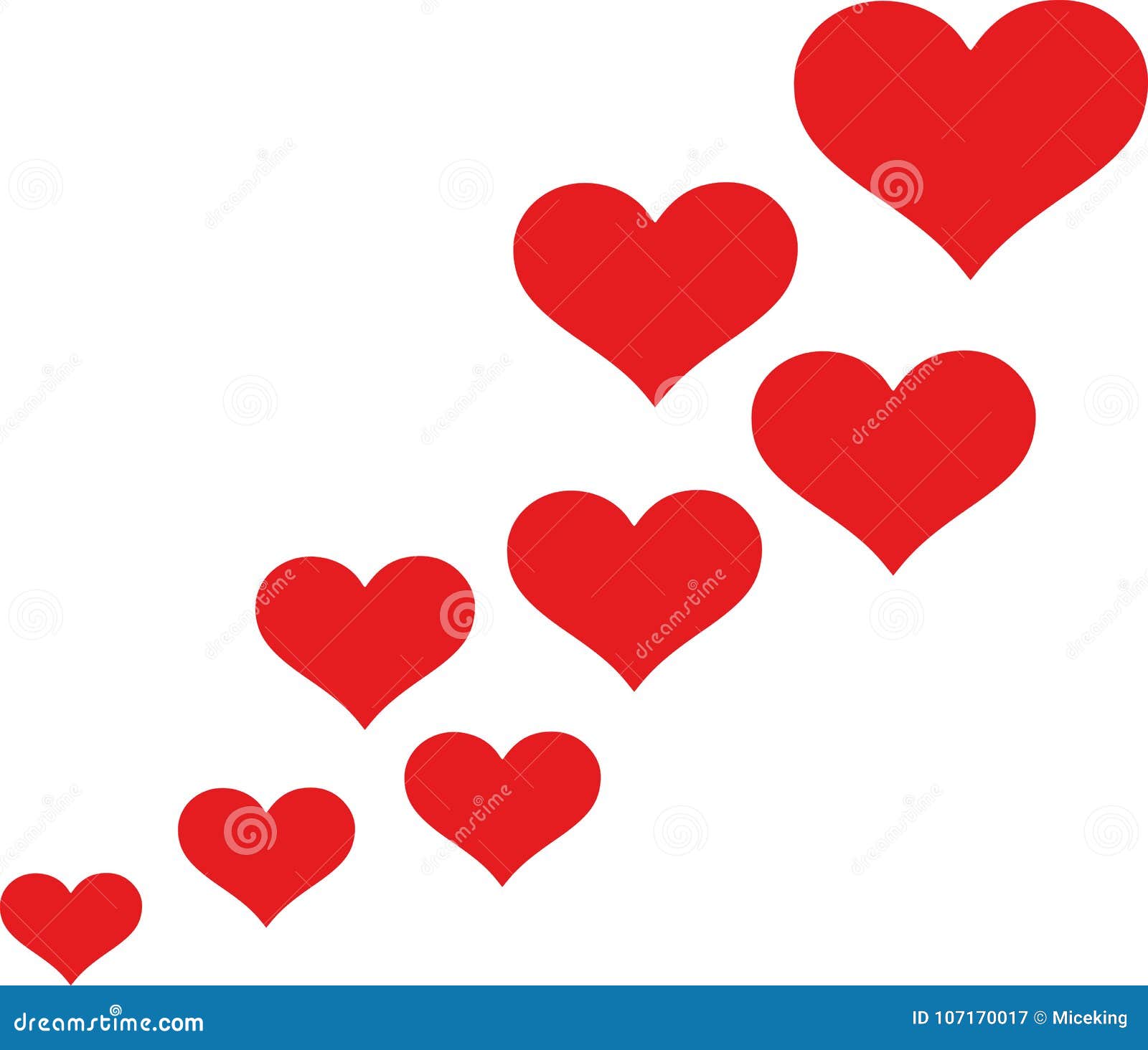 Heart Logo With Flying Hearts Cartoon Vector | CartoonDealer.com #107170017
