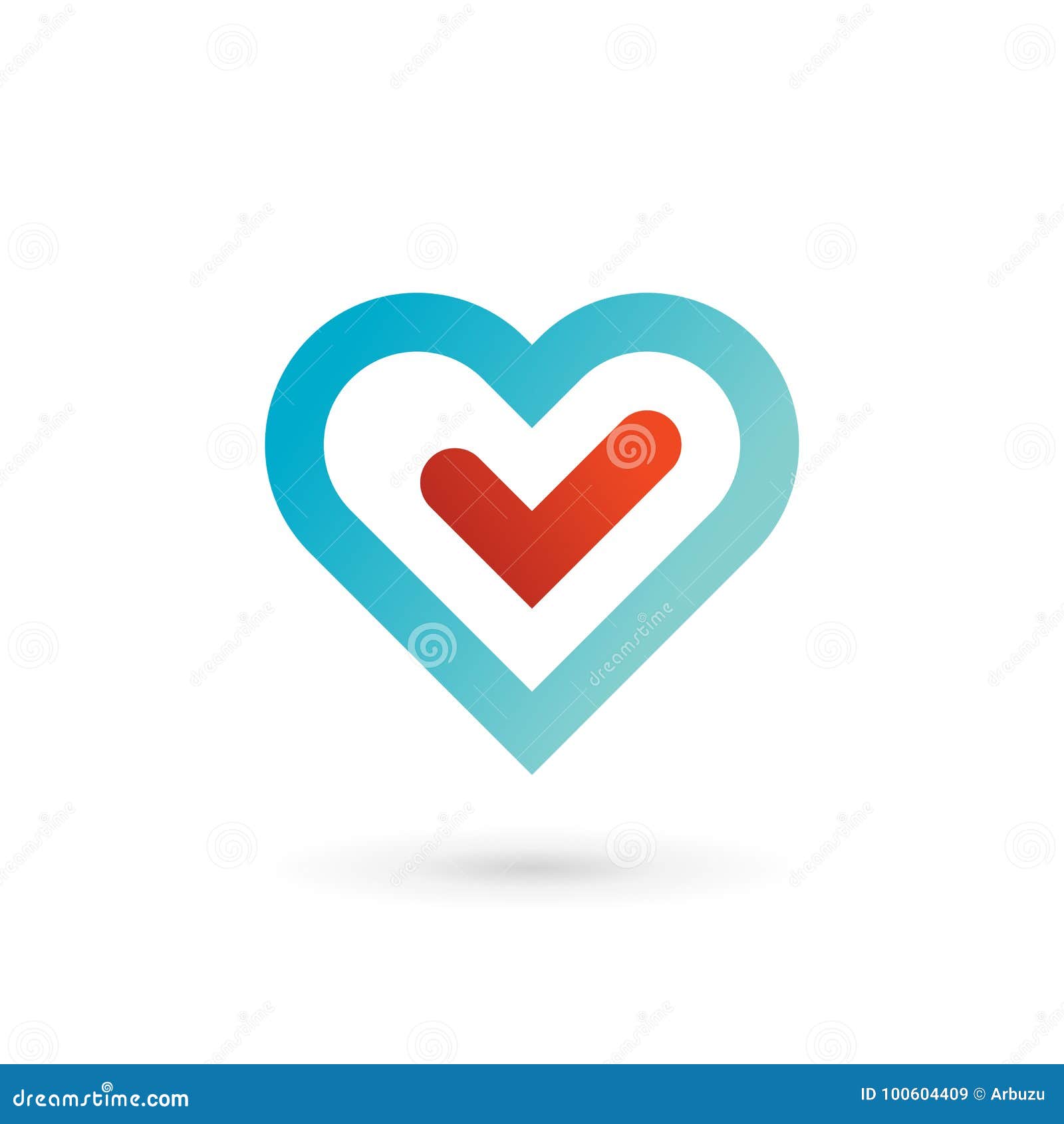 Heart Check Mark Logo Icon Design Template Elements Stock Vector ...
