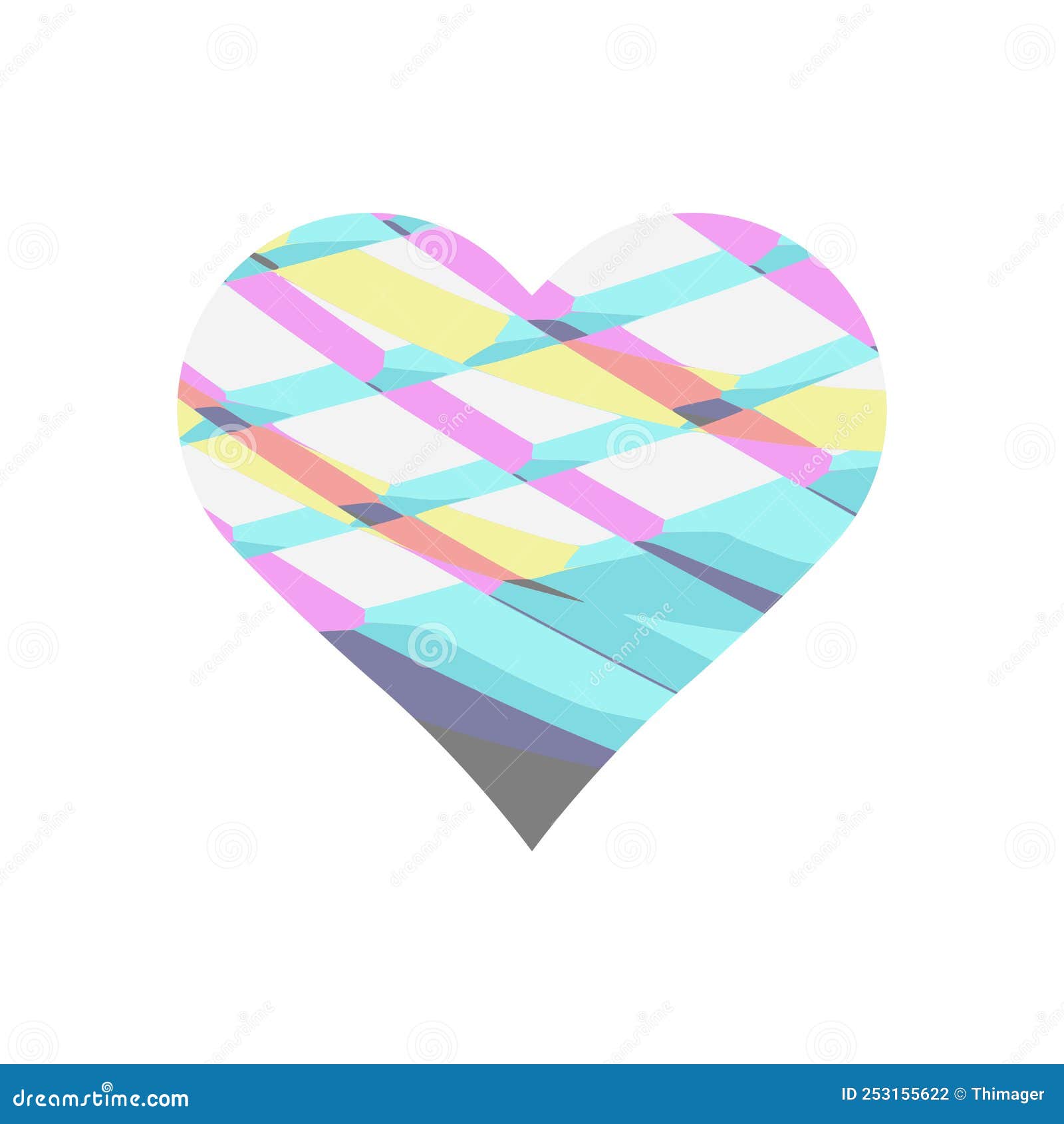 Colorful heart symbol stock illustration. Illustration of flat - 253155622