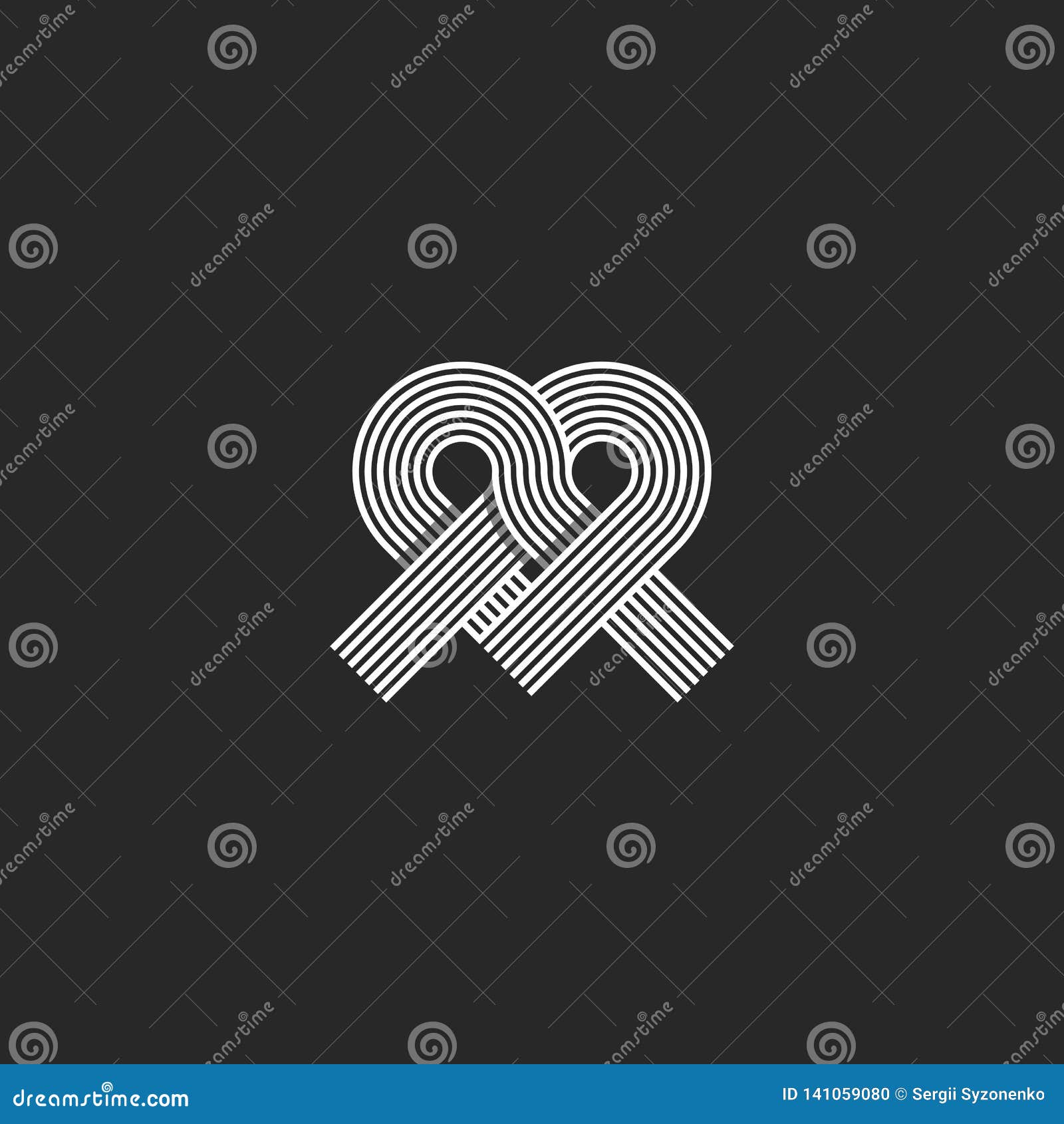 Heart Logo Monogram Shape Knot, Wedding Invitation Design Element ...
