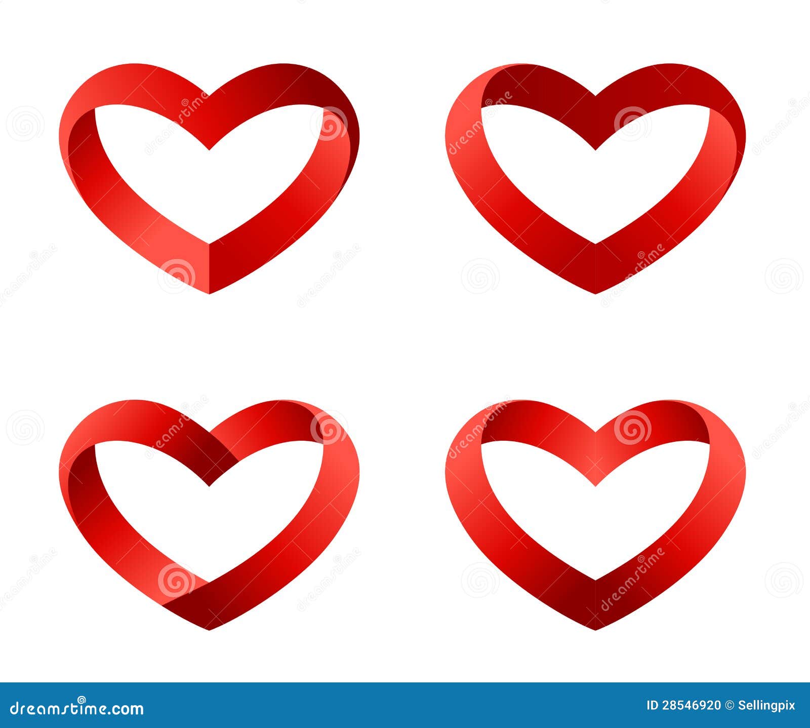Heart Logo Template Collection Stock Vector - Illustration of looped ...
