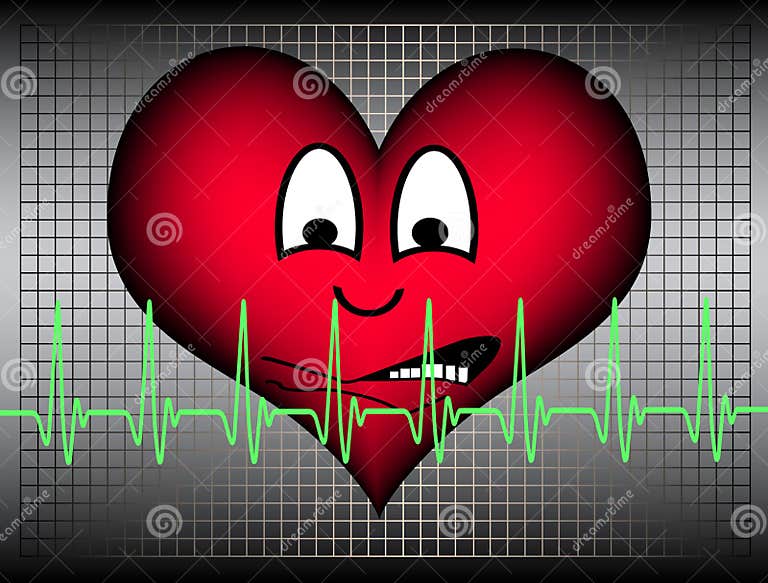 Heart looking afraid stock vector. Illustration of exam - 4375346