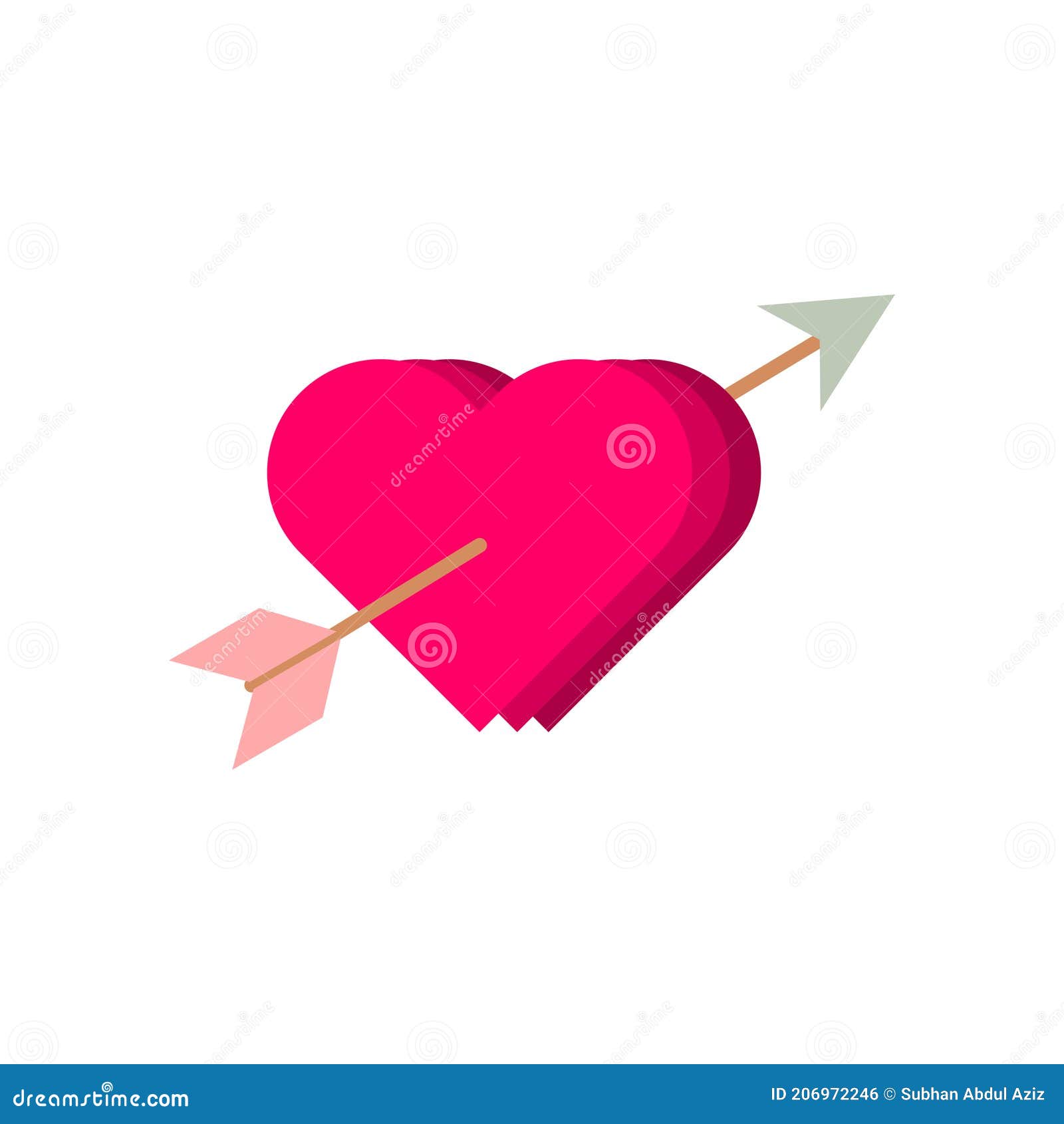 Heart Love Arrow Illustration Vector Template Stock Vector ...