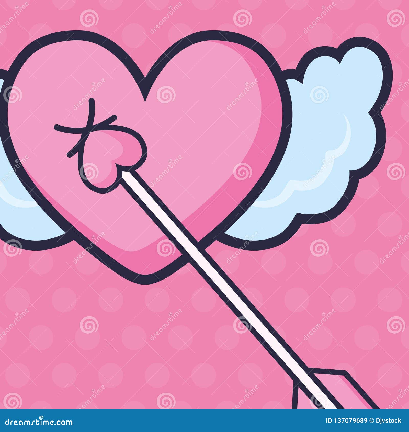 Heart love with arrow stock vector. Illustration of design - 137079689