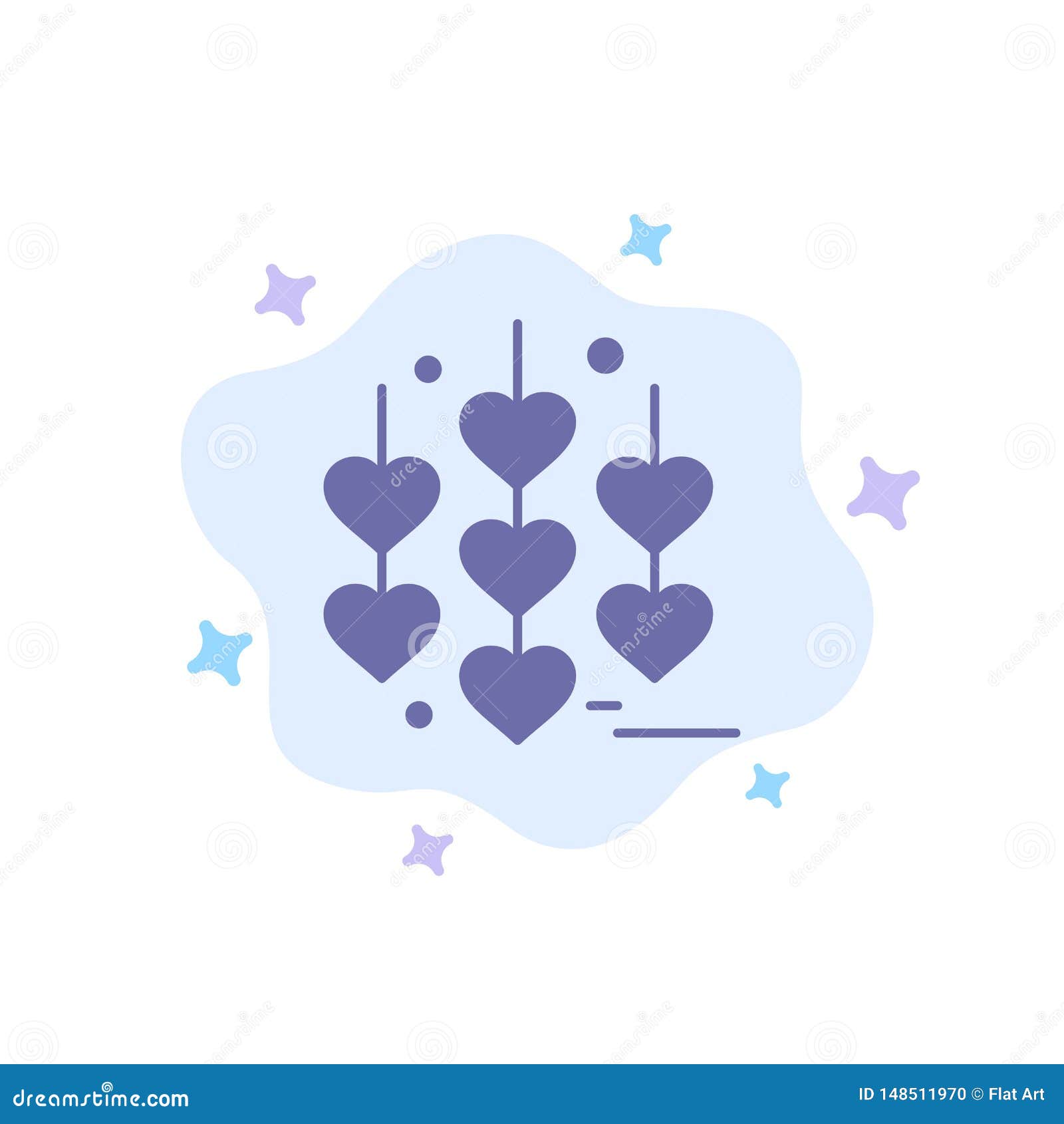 Heart, Love, Chain Blue Icon on Abstract Cloud Background Stock Vector ...
